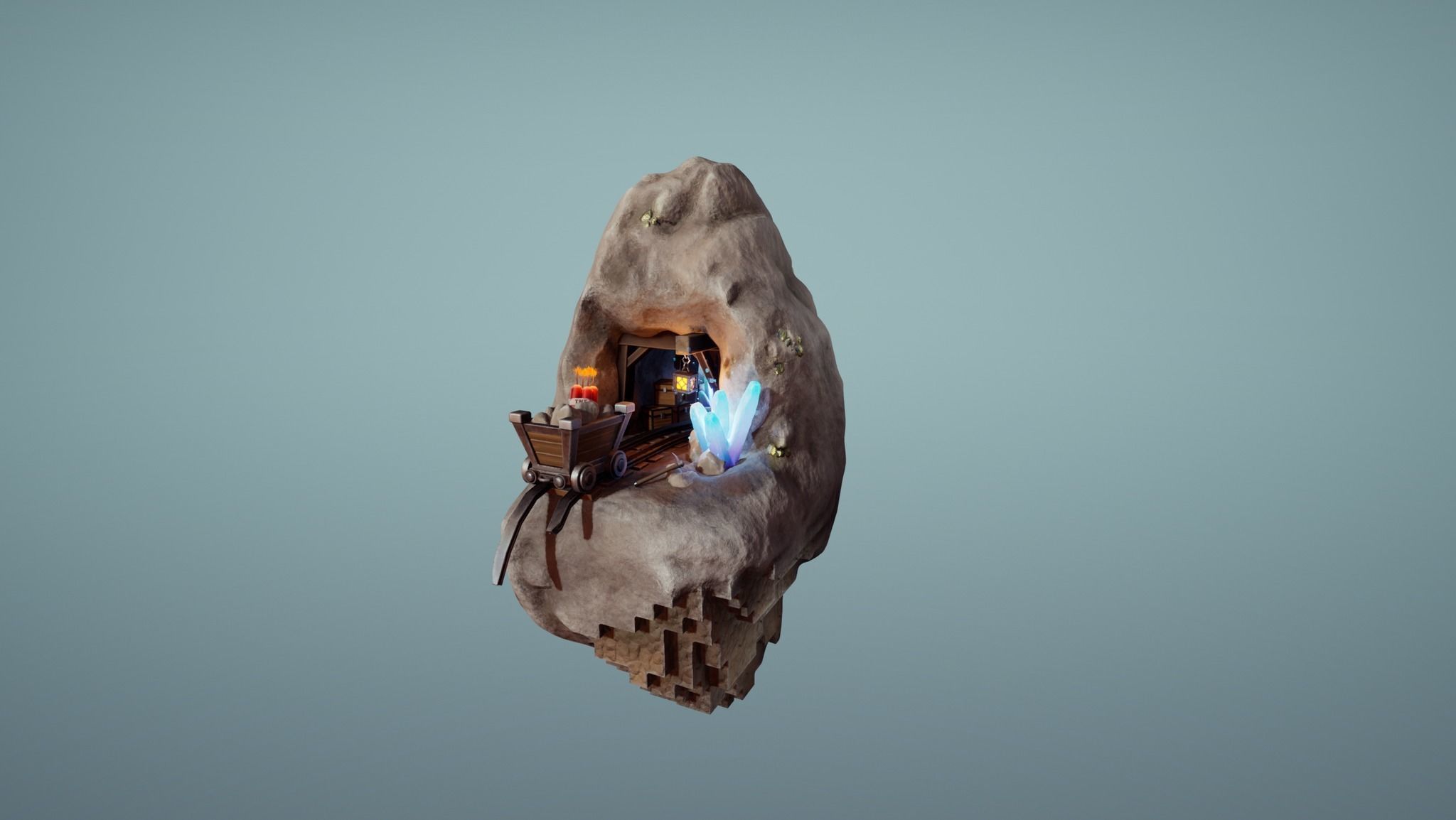 Blender 3 UE5 Minecraft Fan Art Mine Scene Environment Scene 3D model ...