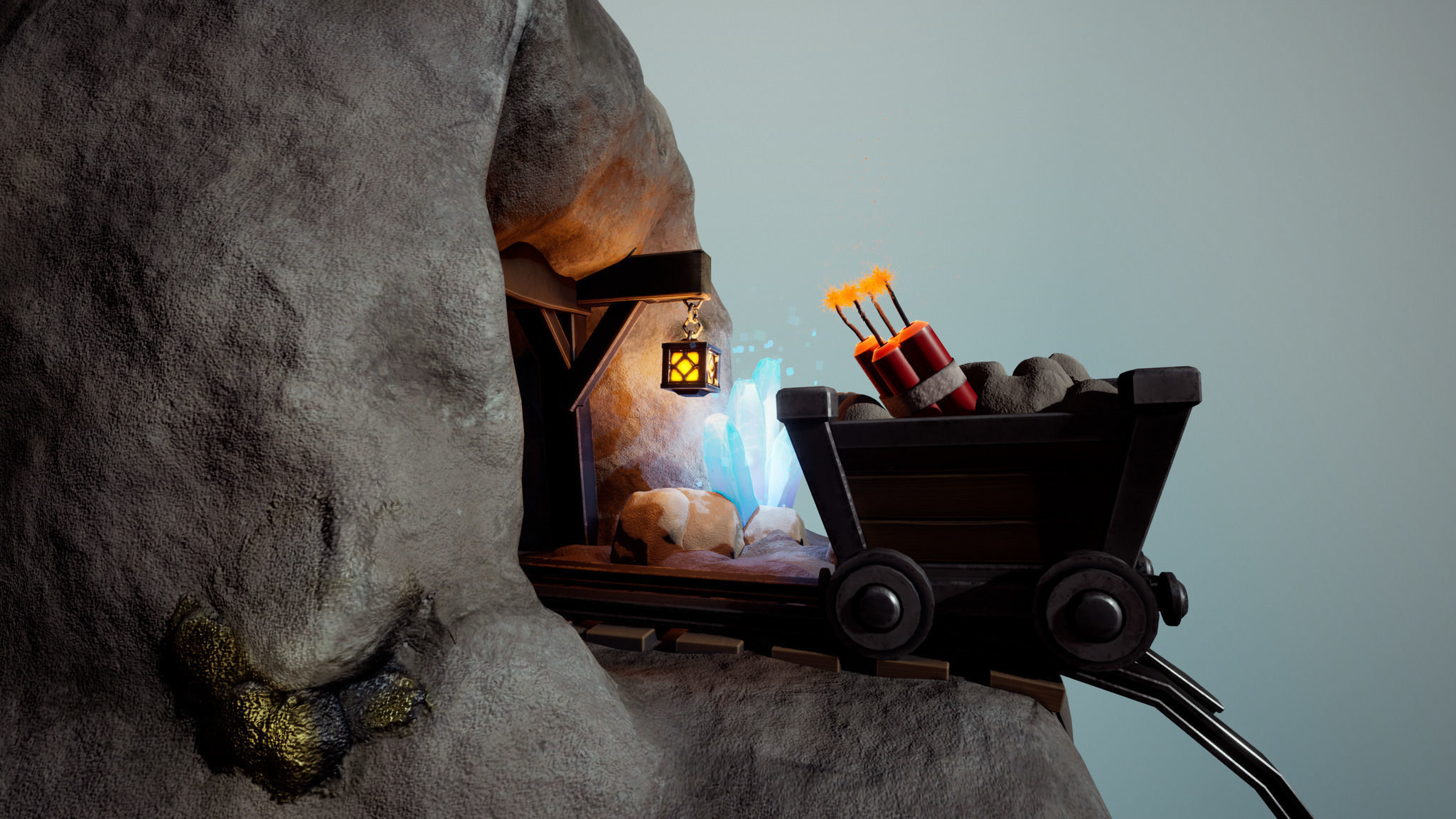 Blender 3 UE5 Minecraft Fan Art Mine Scene Environment Scene 3D model ...