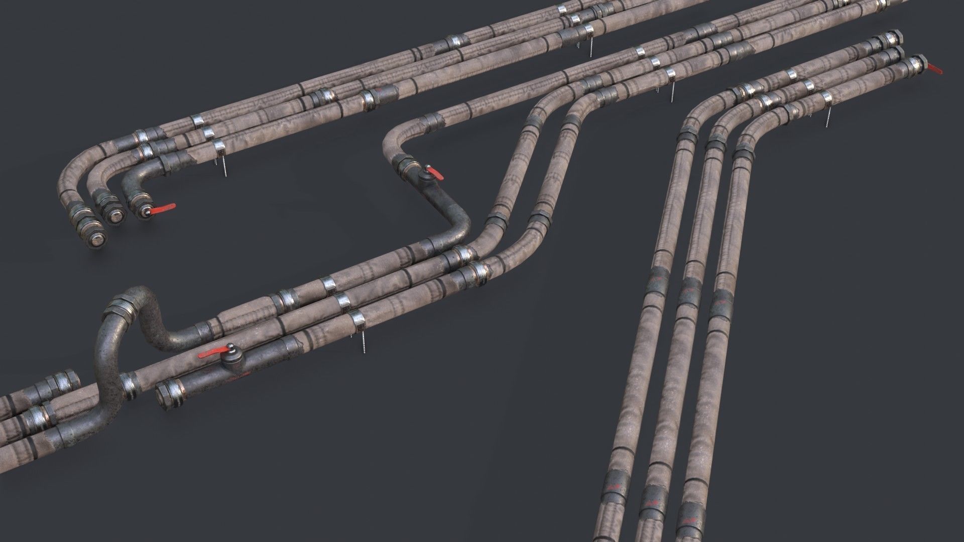 3D model Modular Pipes - Old Jute Insulated VR / AR / low-poly | CGTrader