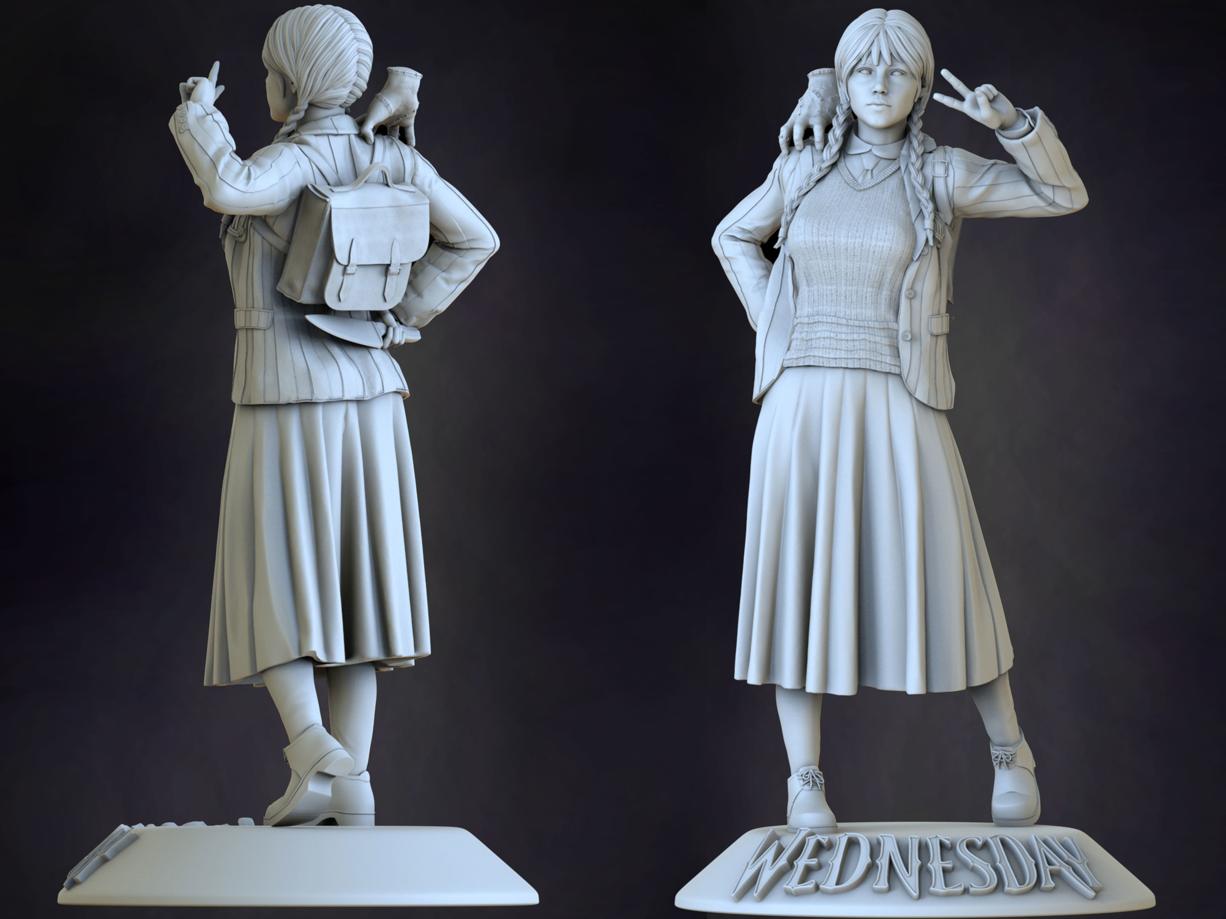 wednesday addams 3D model 3D printable | CGTrader