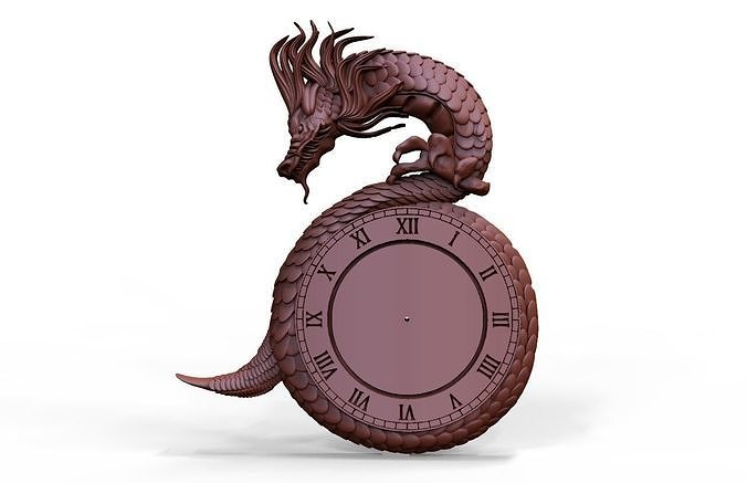 Dragon clock CNC 3D model 3D printable | CGTrader