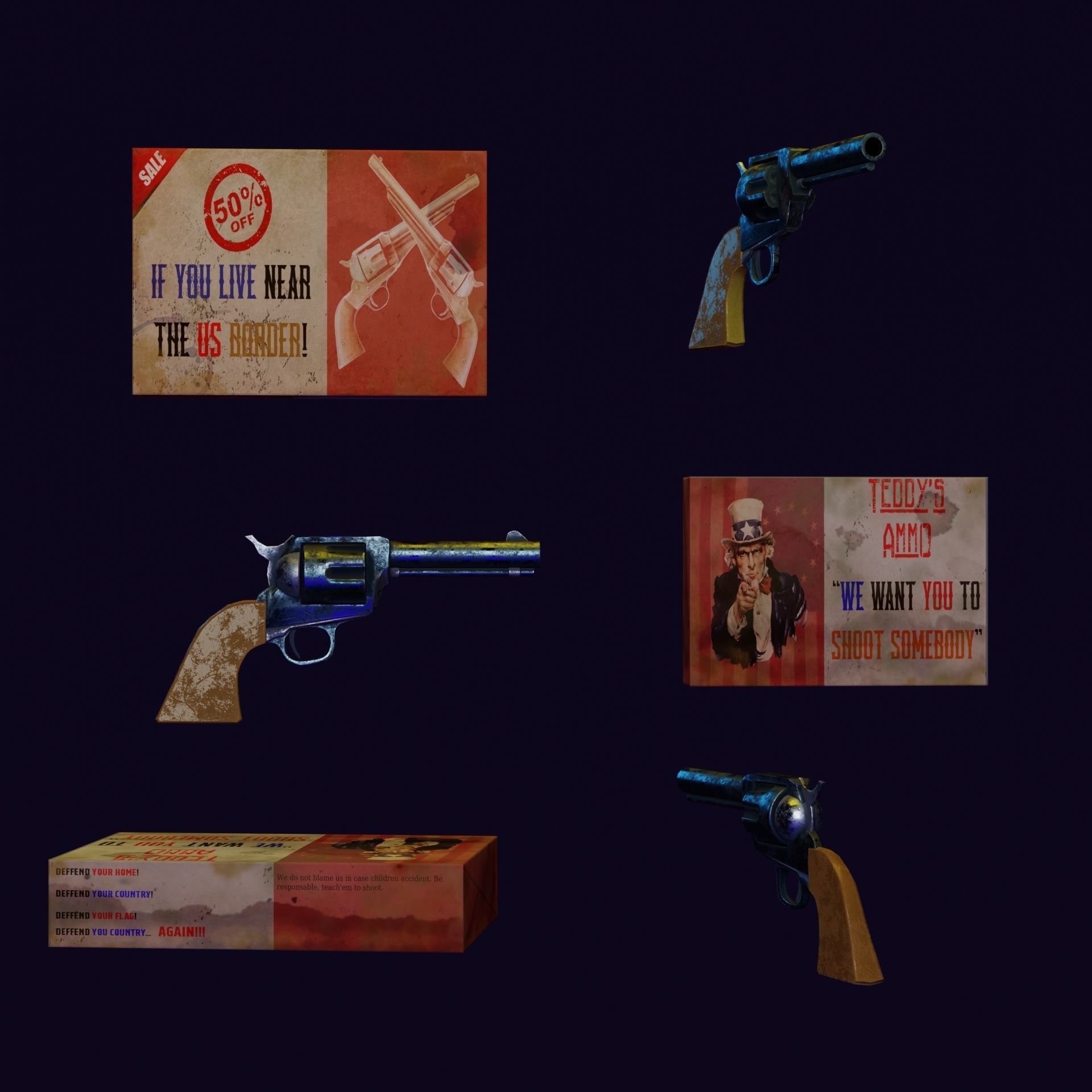 3D model PACK Old West Gun VR / AR / low-poly | CGTrader