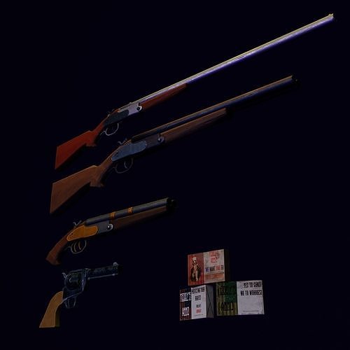 3D model PACK Old West Gun VR / AR / low-poly | CGTrader
