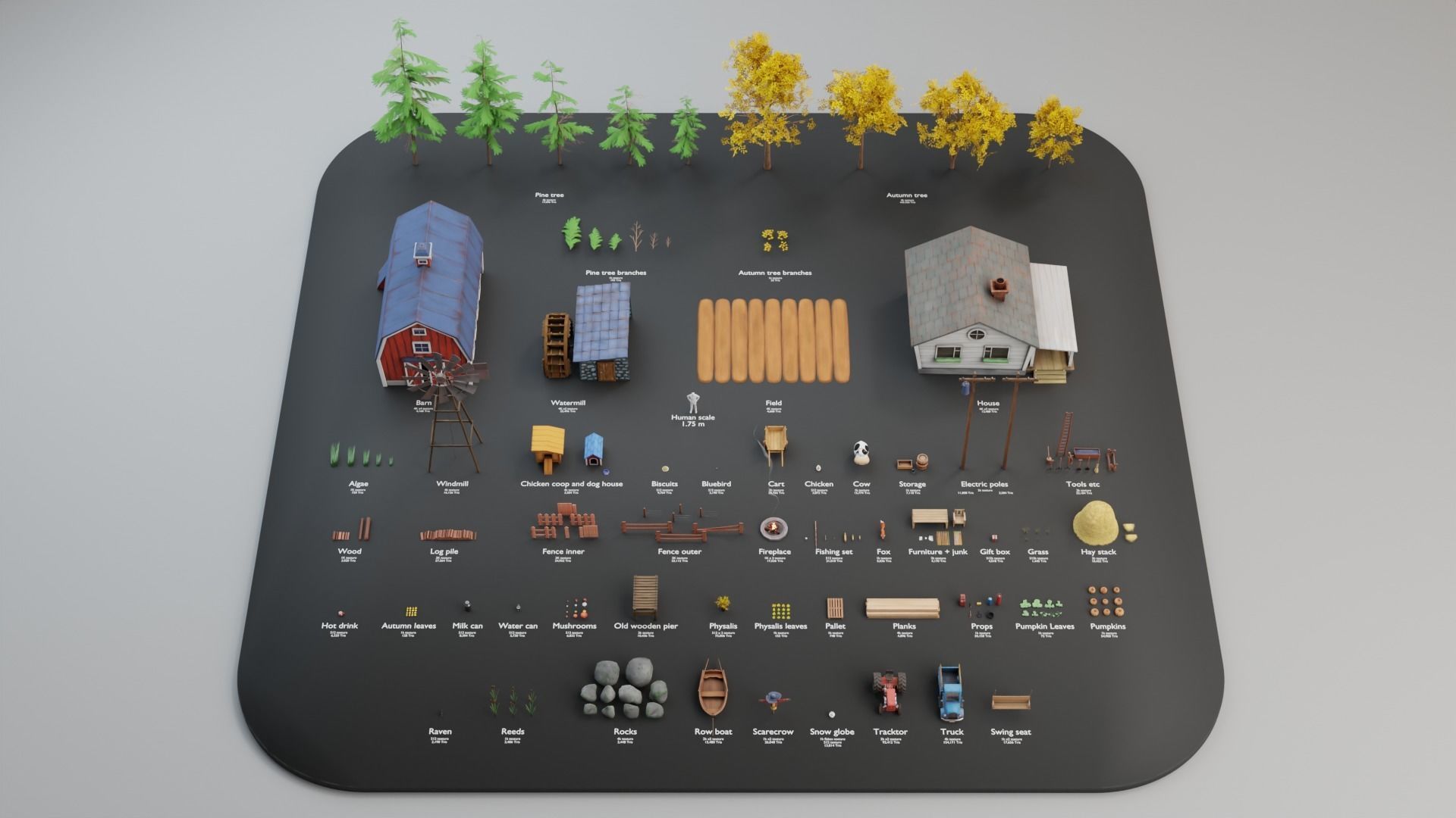 3D model Farm prop pack - stylized VR / AR / low-poly | CGTrader