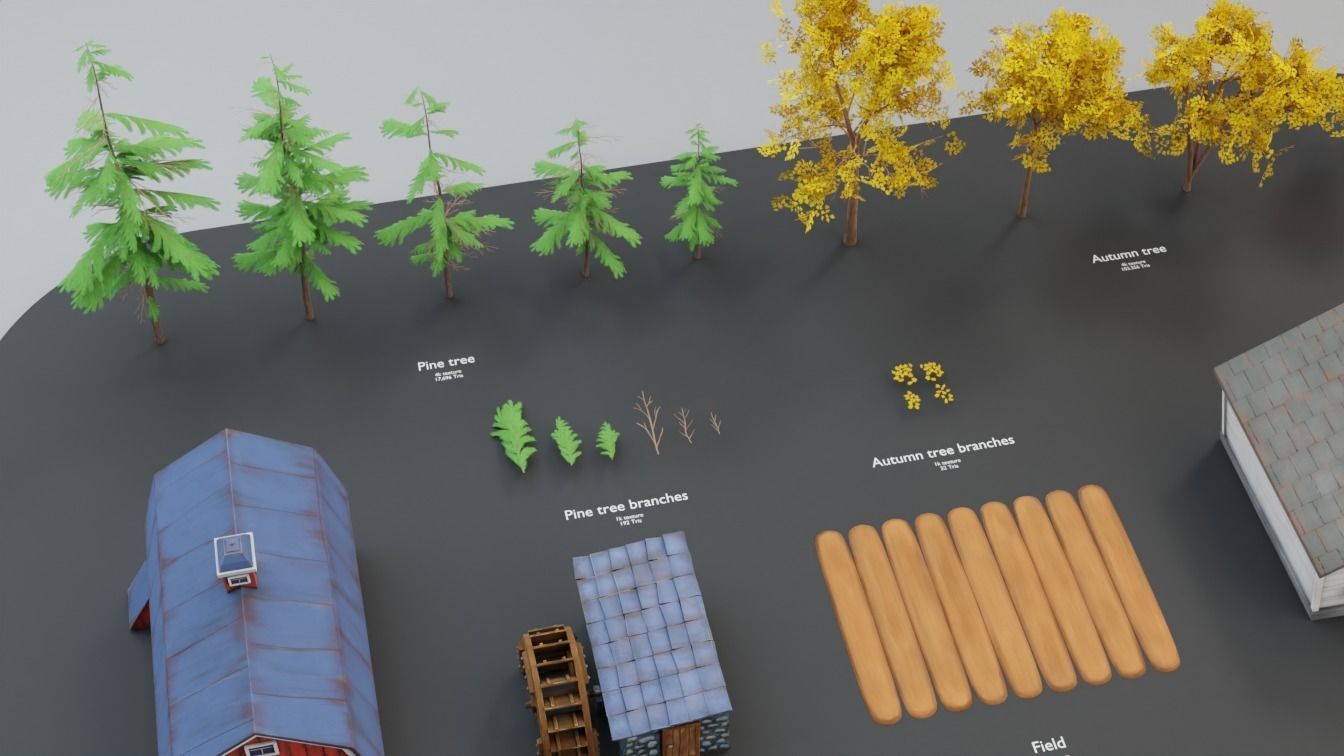 3D model Farm prop pack - stylized VR / AR / low-poly | CGTrader