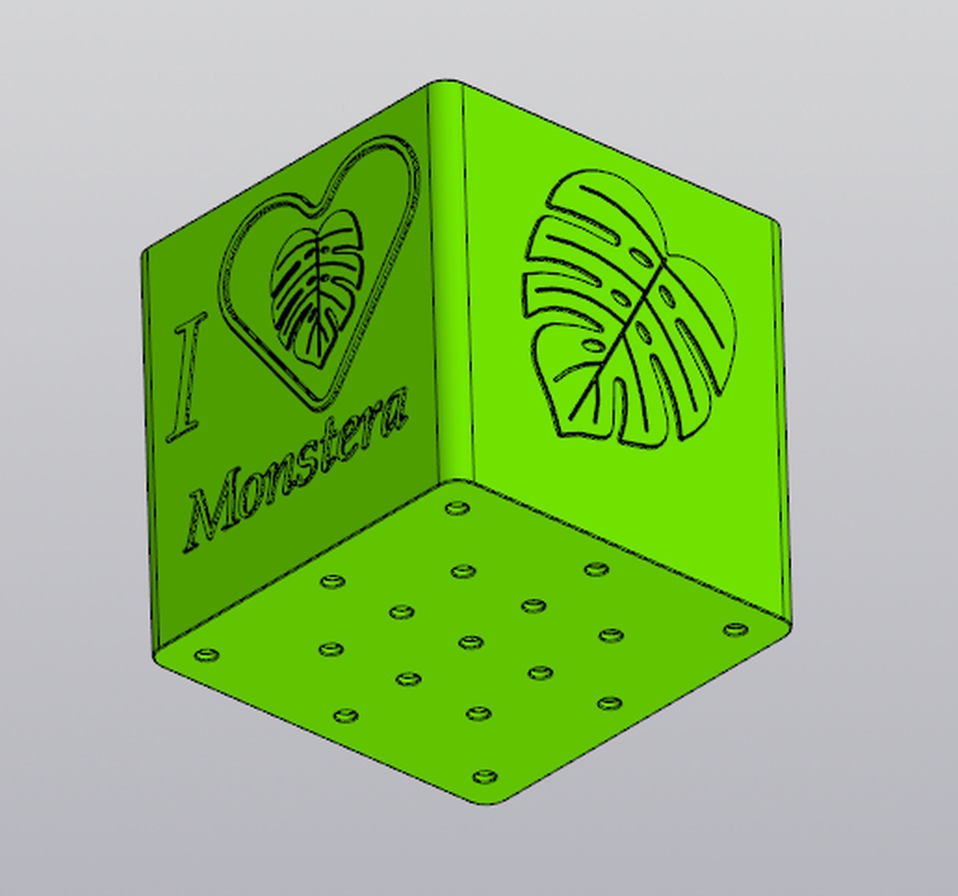 Planter I love monstera 3D model 3D printable | CGTrader