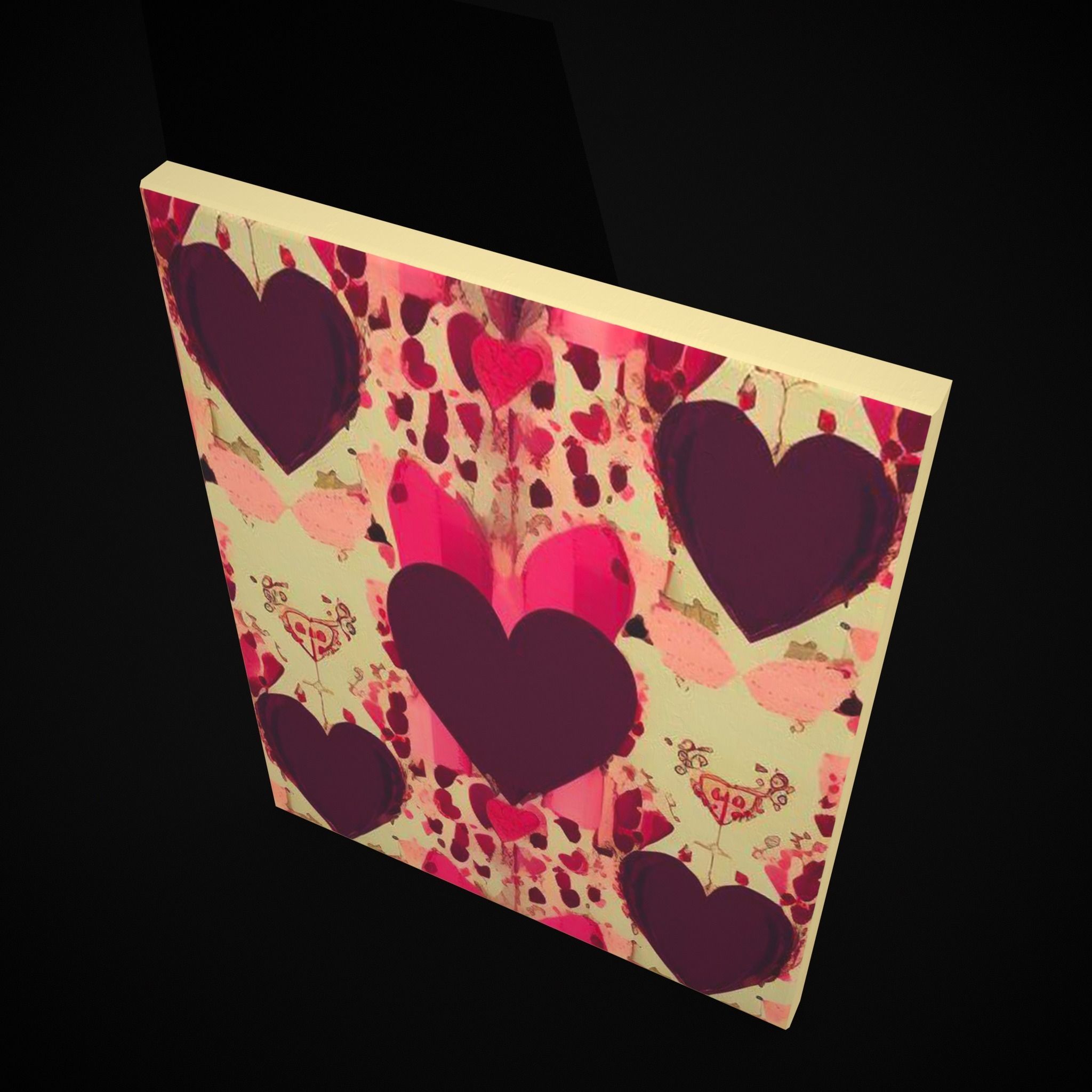 3D model Vintage Hearts Painting VR / AR / low-poly | CGTrader