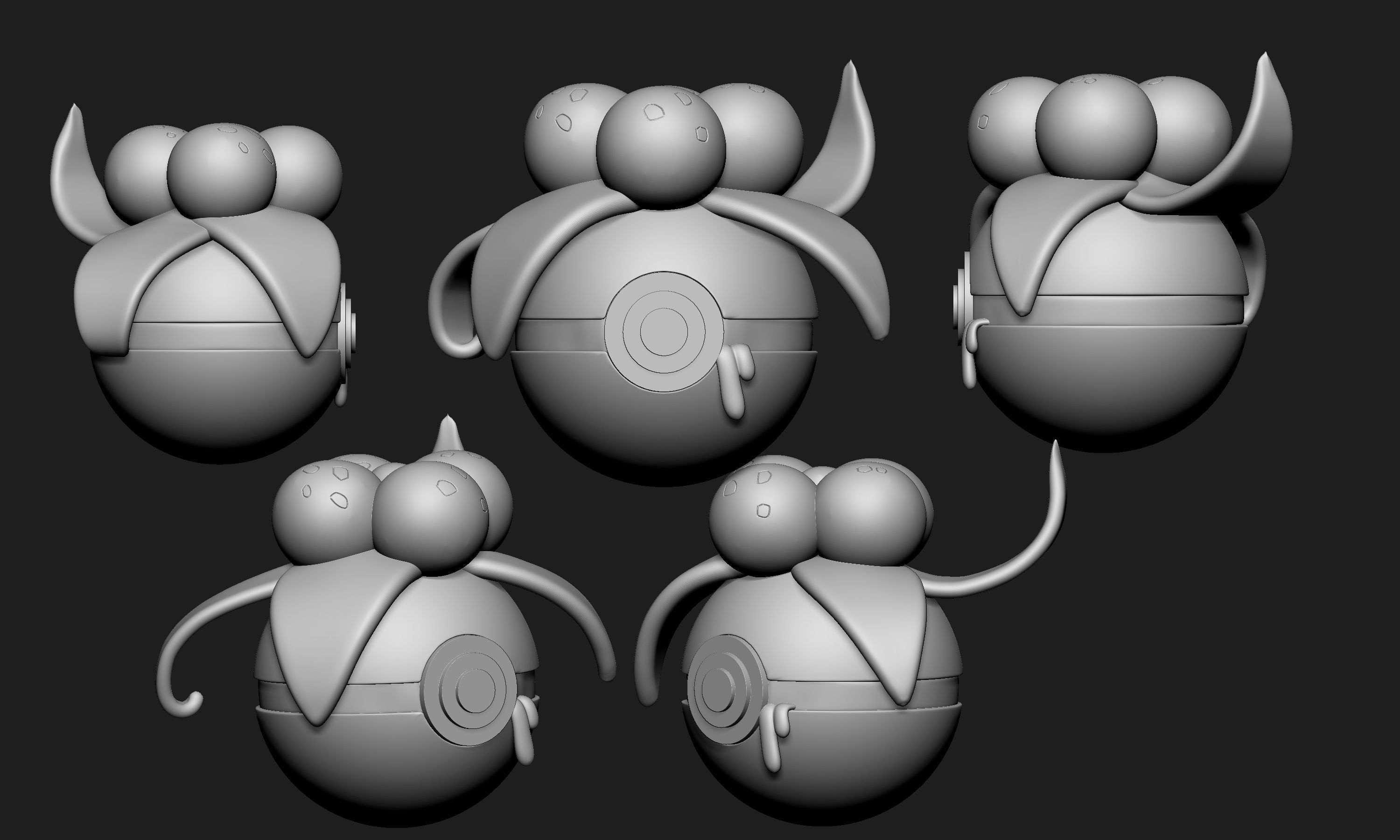 Pokemon Gloom Pokeball 3D model 3D printable | CGTrader