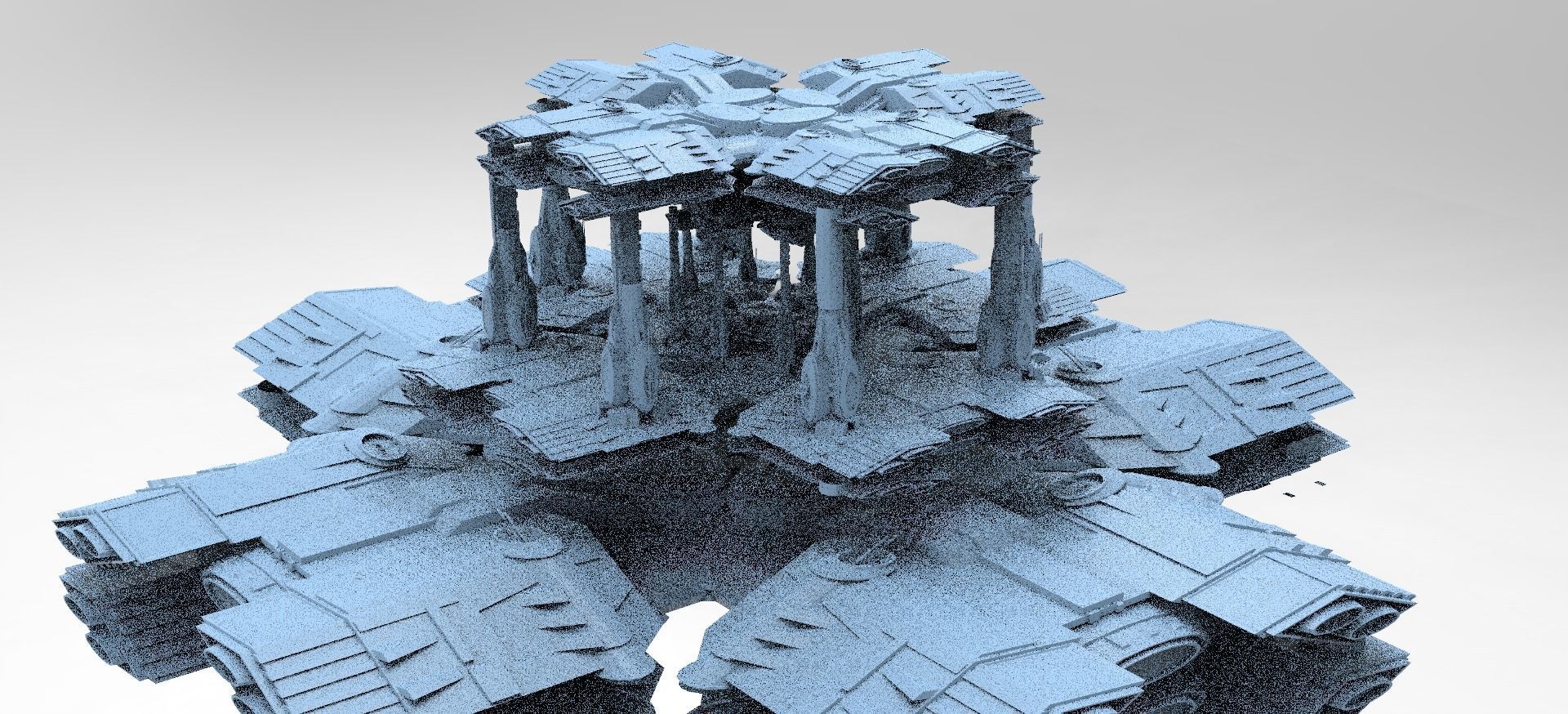 Dark Lord Elven Sci-Fi City Tower 2 designs 3D model | CGTrader