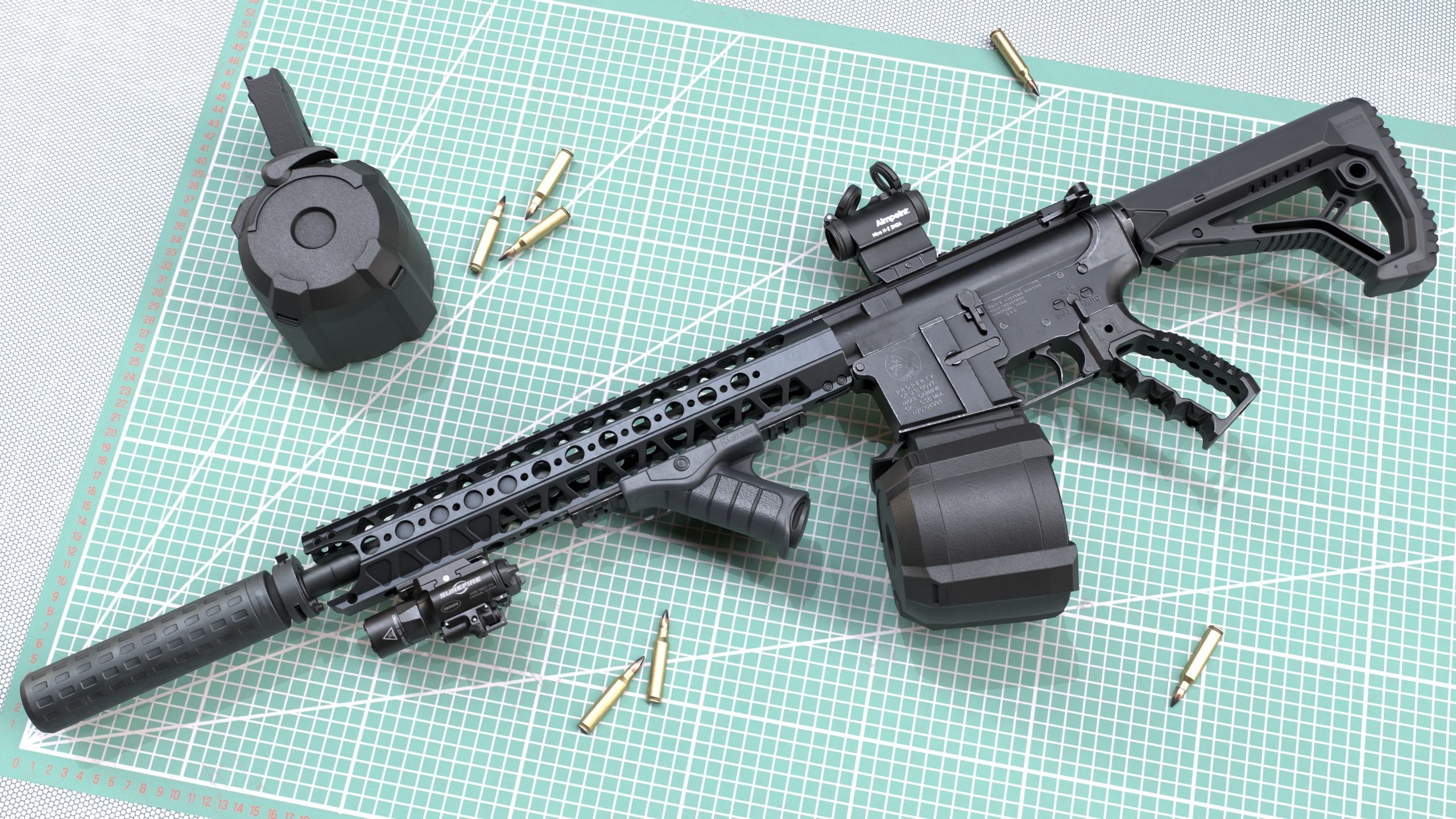 3D model Tactical modular assault rifle Colt M4A1 Custom VR / AR / low ...