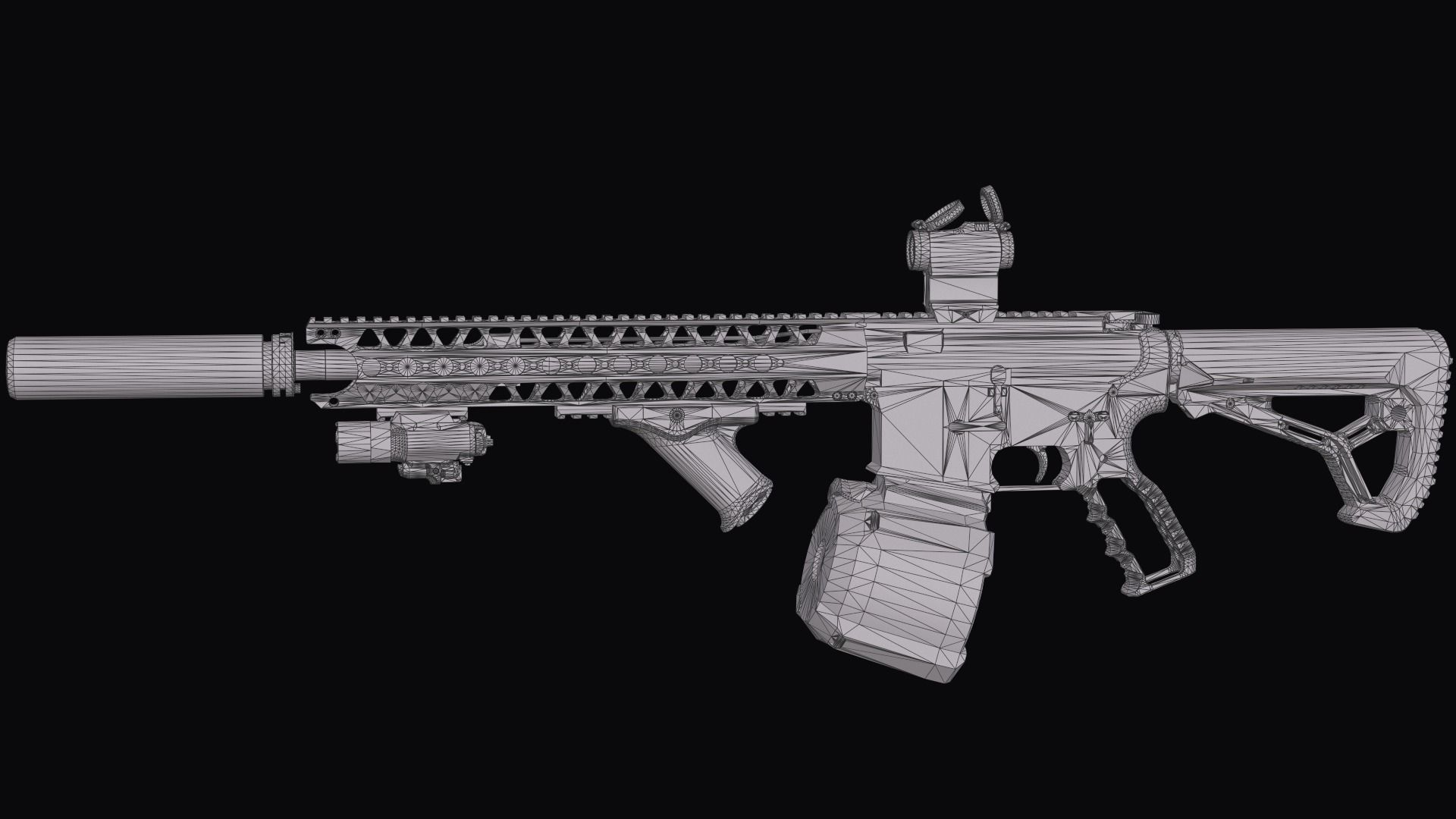 3D model Tactical modular assault rifle Colt M4A1 Custom VR / AR / low ...