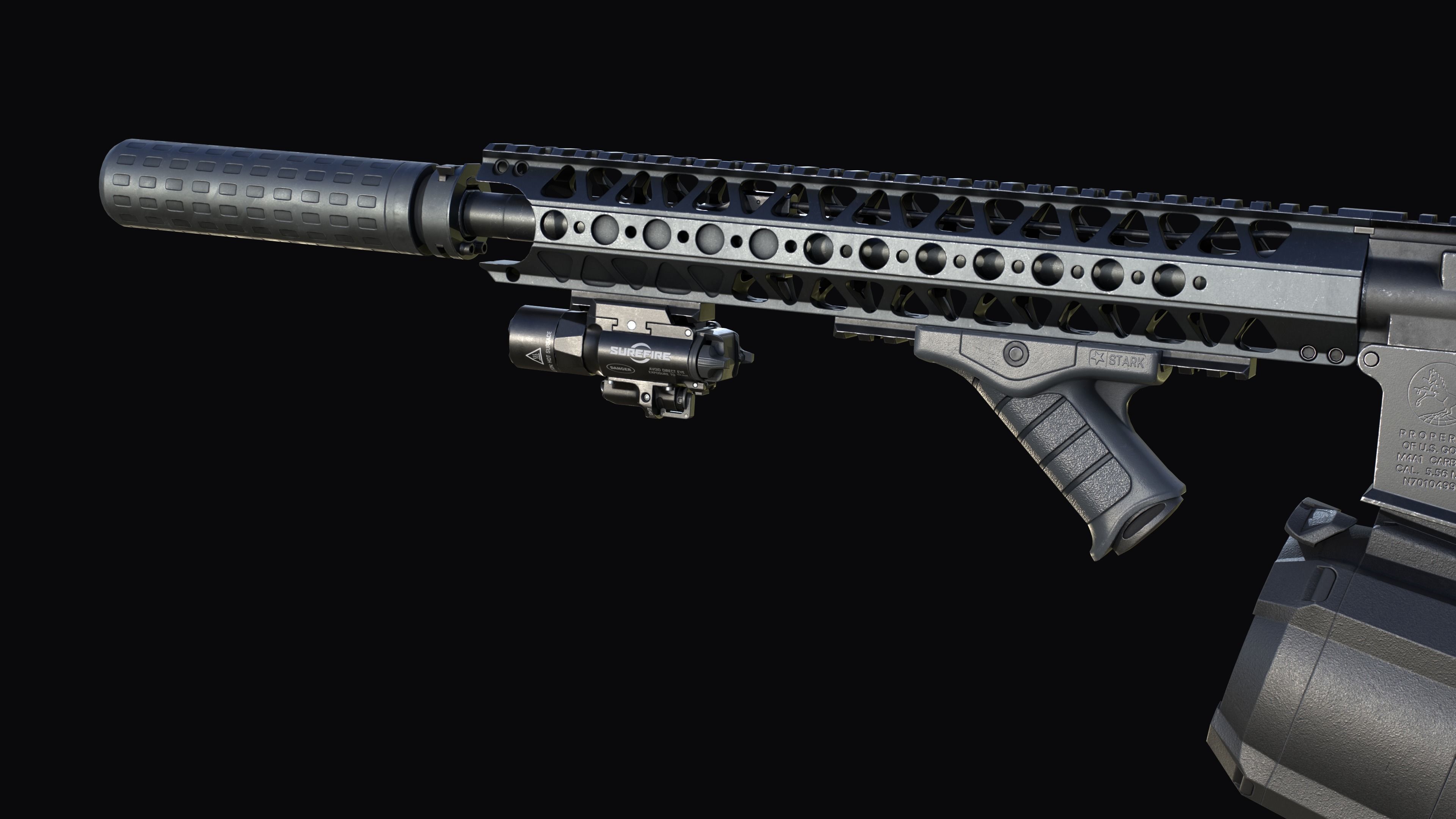 3D model Tactical modular assault rifle Colt M4A1 Custom VR / AR / low ...