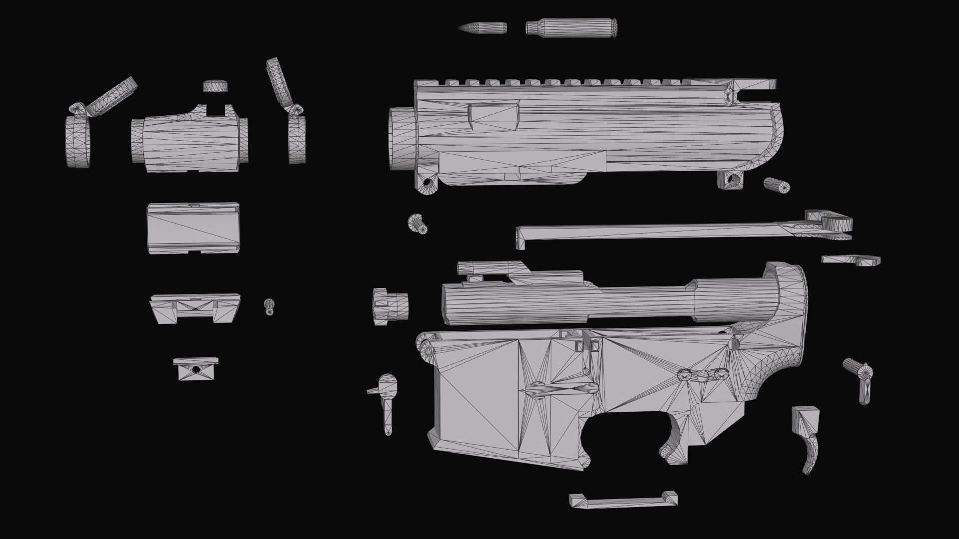 3D model Tactical modular assault rifle Colt M4A1 Custom VR / AR / low ...