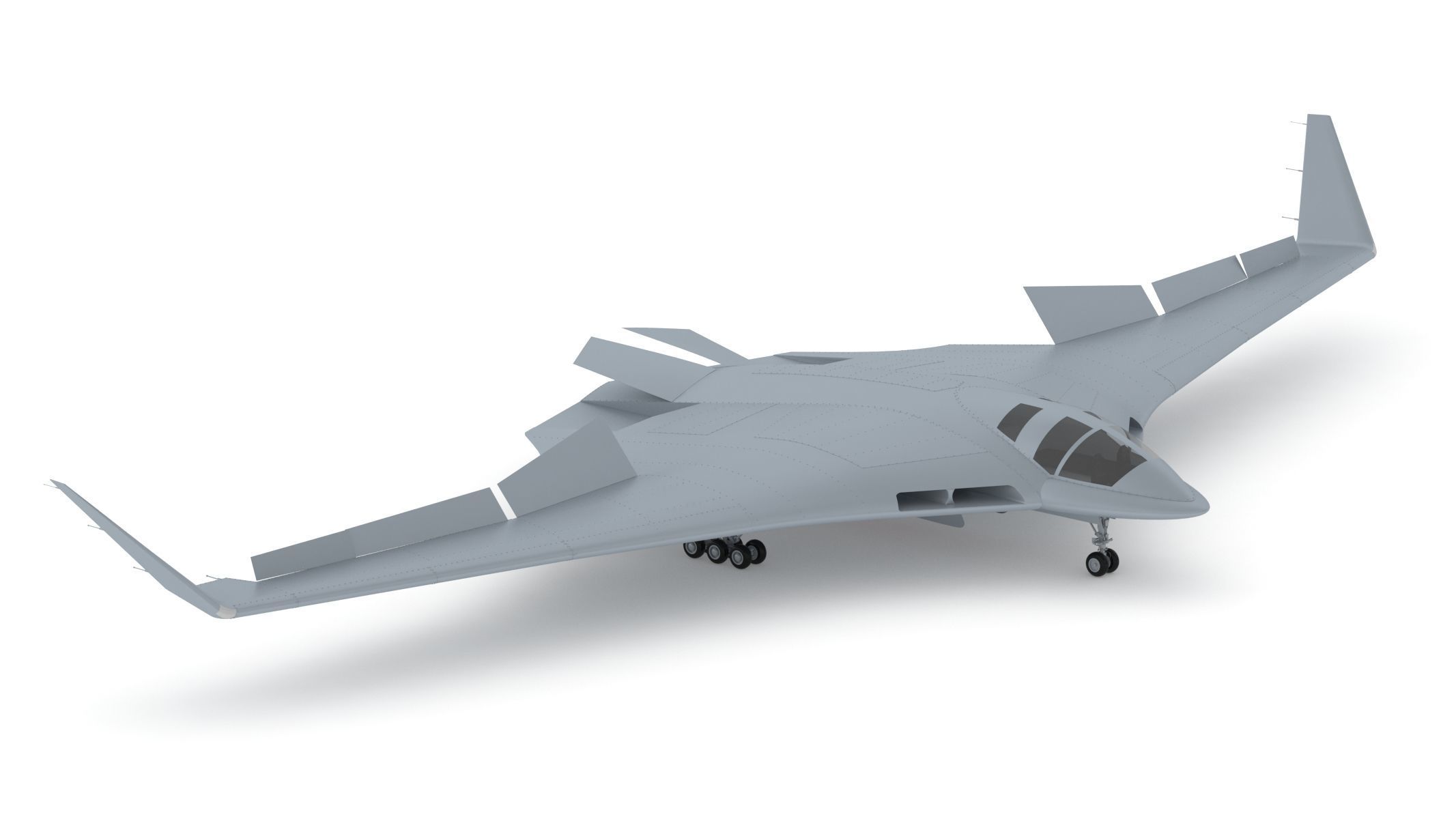 3D model Tupolev PAK DA Low Poly PBR Realistic VR / AR / low-poly ...