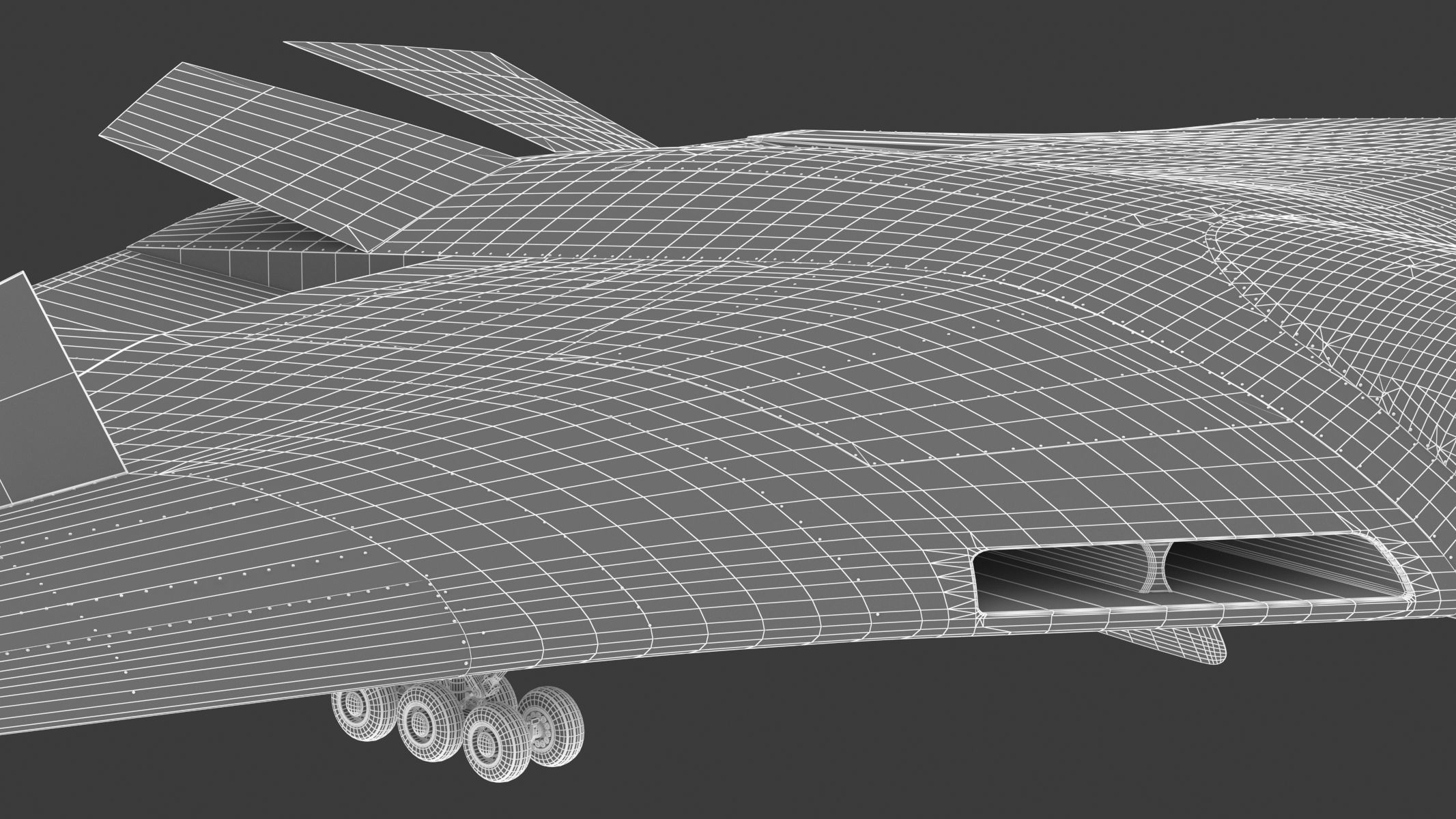 3D model Tupolev PAK DA Low Poly PBR Realistic VR / AR / low-poly ...