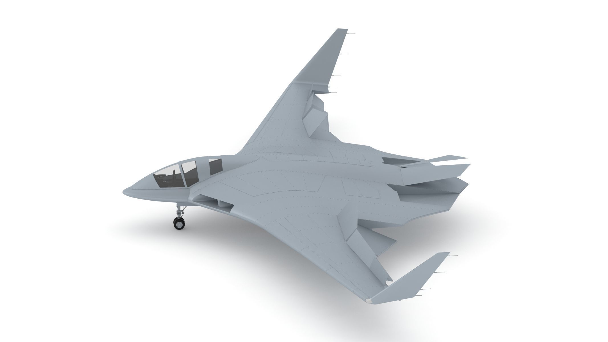 3D model Tupolev PAK DA Low Poly PBR Realistic VR / AR / low-poly ...