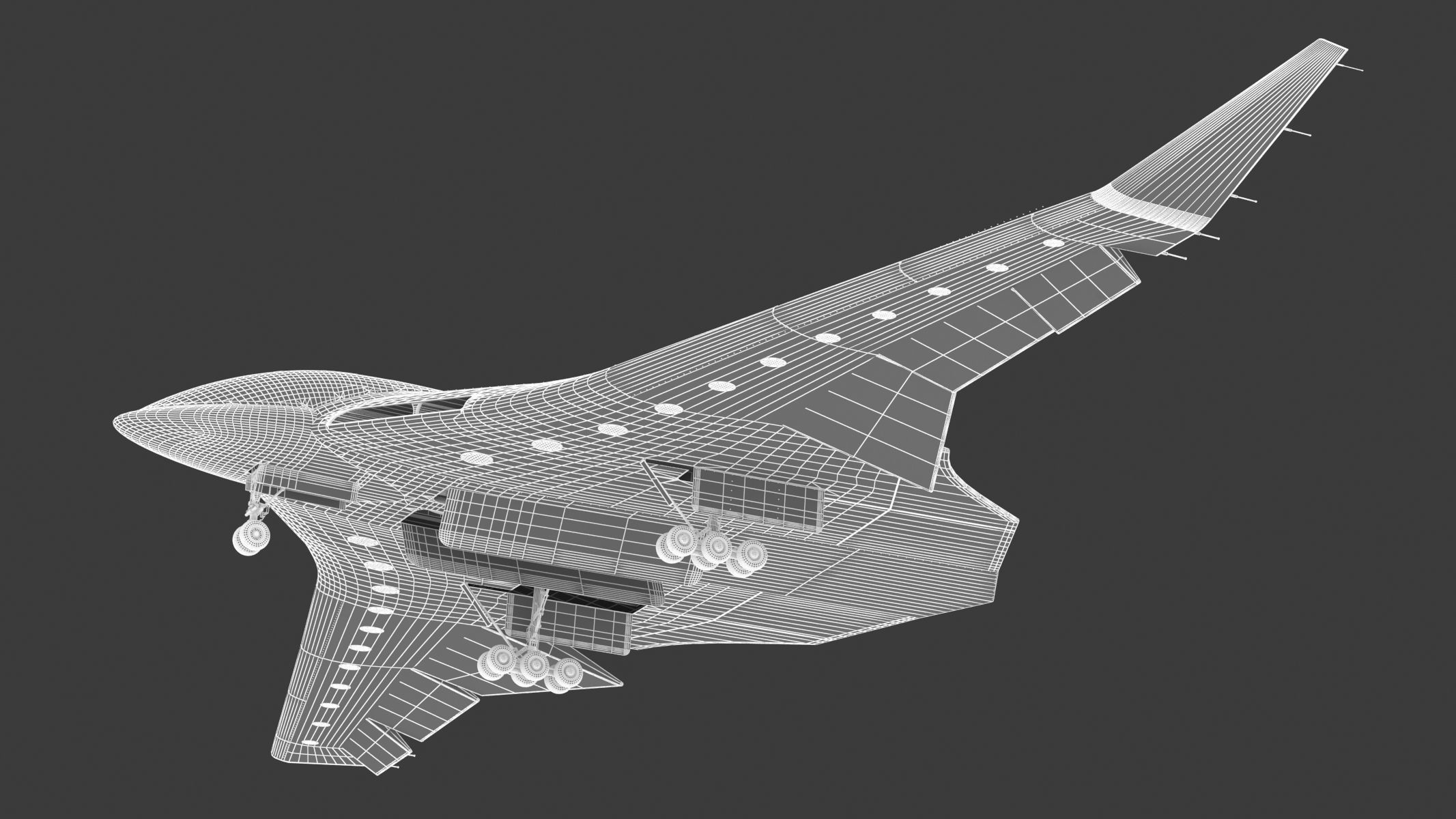 3D model Tupolev PAK DA Low Poly PBR Realistic VR / AR / low-poly ...