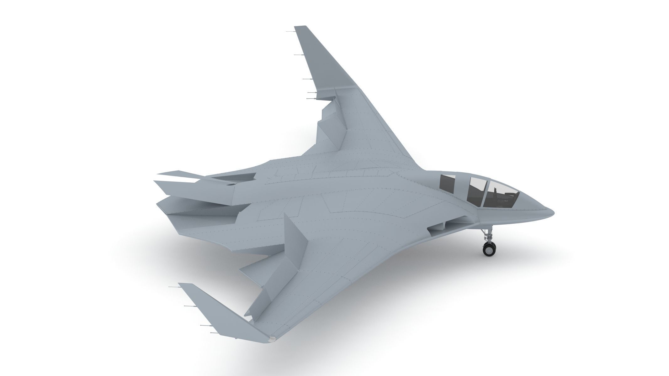 3D model Tupolev PAK DA Low Poly PBR Realistic VR / AR / low-poly ...
