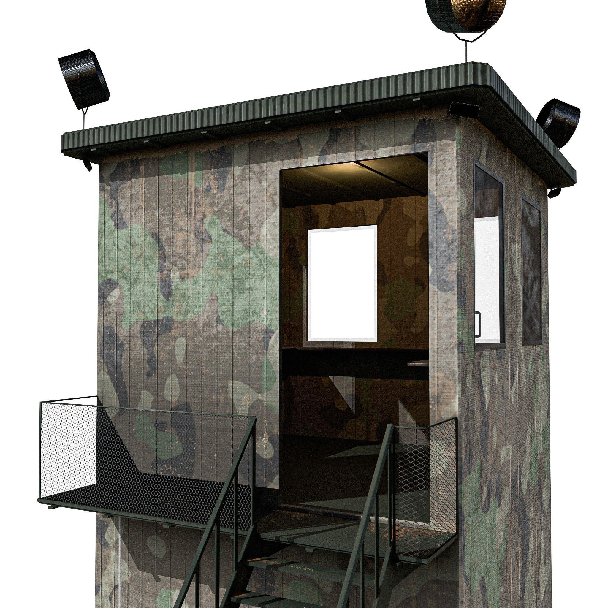 3D model Security Watch Tower 2 Types VR / AR / low-poly | CGTrader