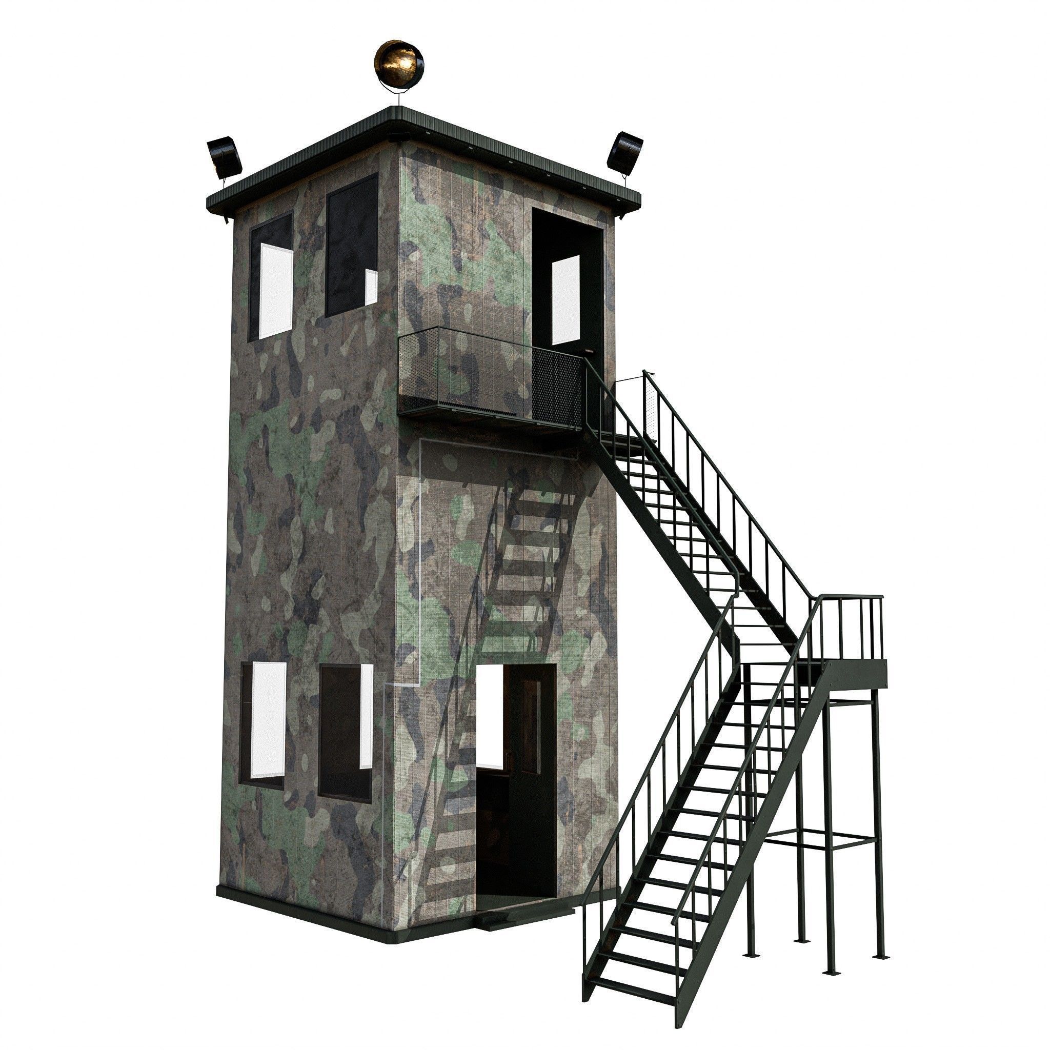 3D model Security Watch Tower 2 Types VR / AR / low-poly | CGTrader