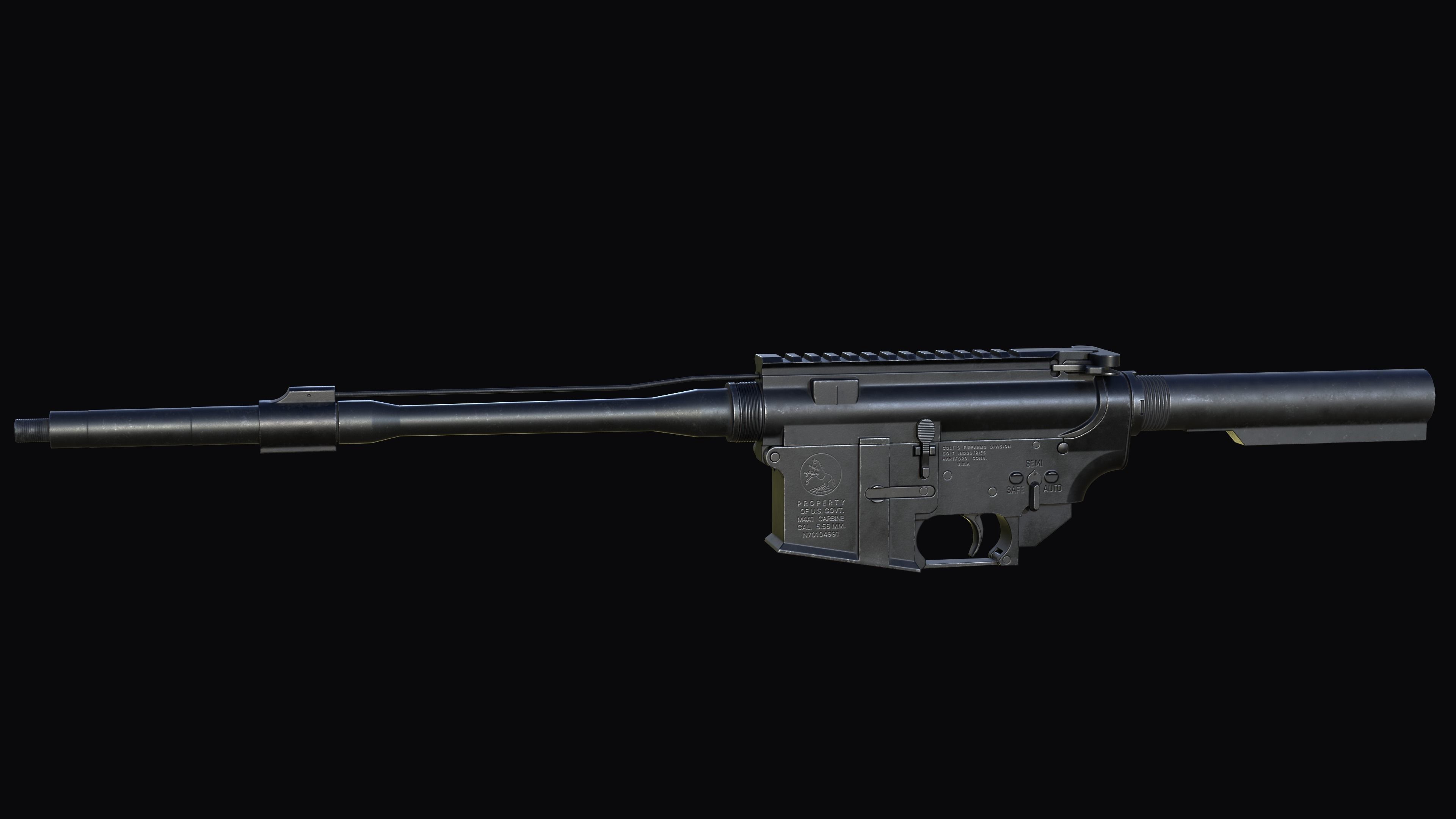 3D model M4A1 receiver with barrel VR / AR / low-poly | CGTrader