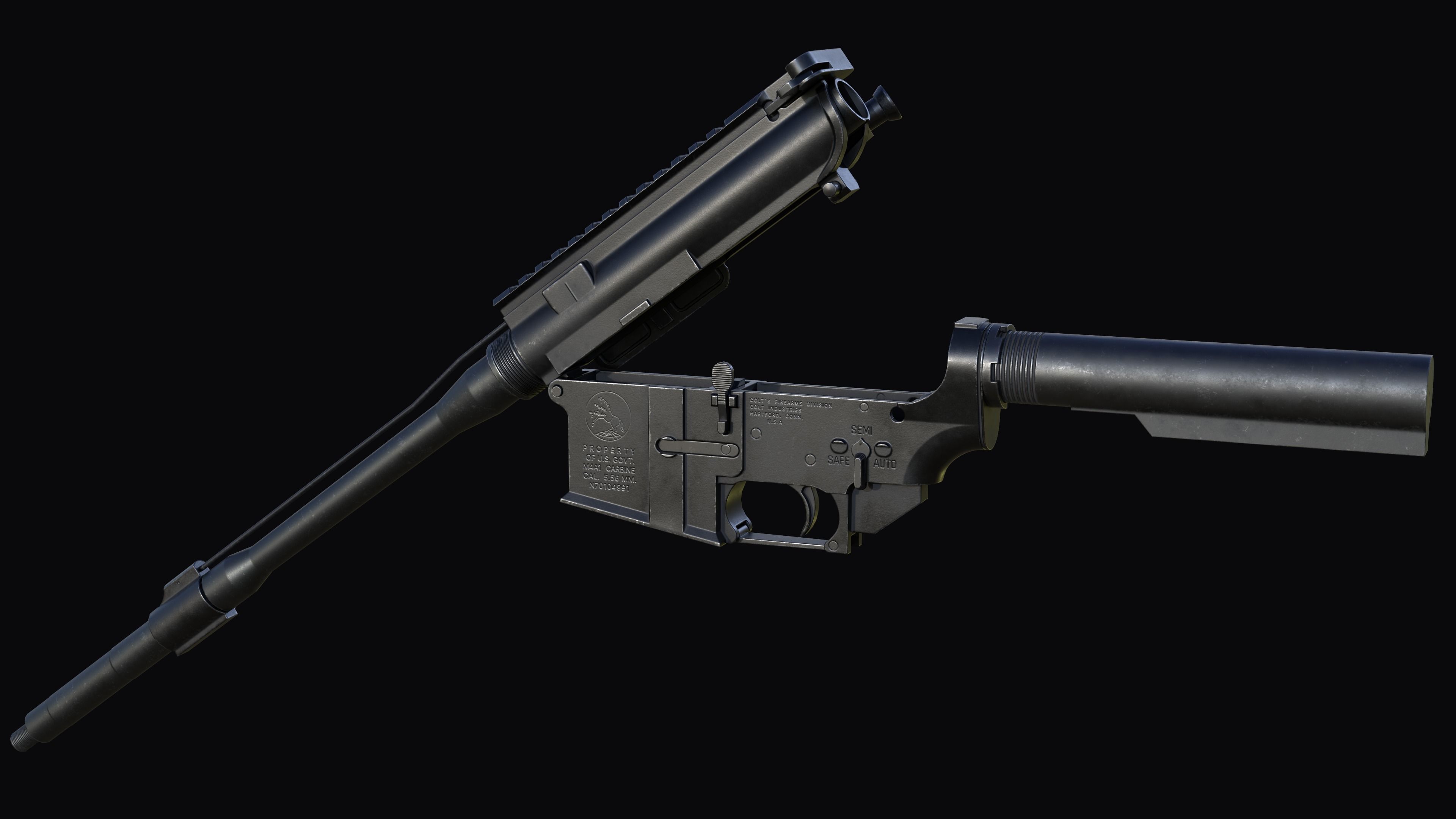 3D model M4A1 receiver with barrel VR / AR / low-poly | CGTrader