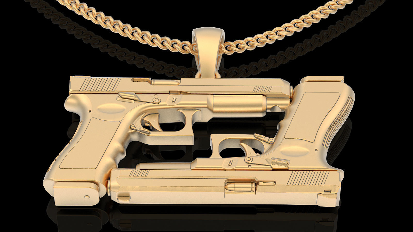 Gun Glock pendant silver gold printable jewelry 3D model 3D model 3D ...