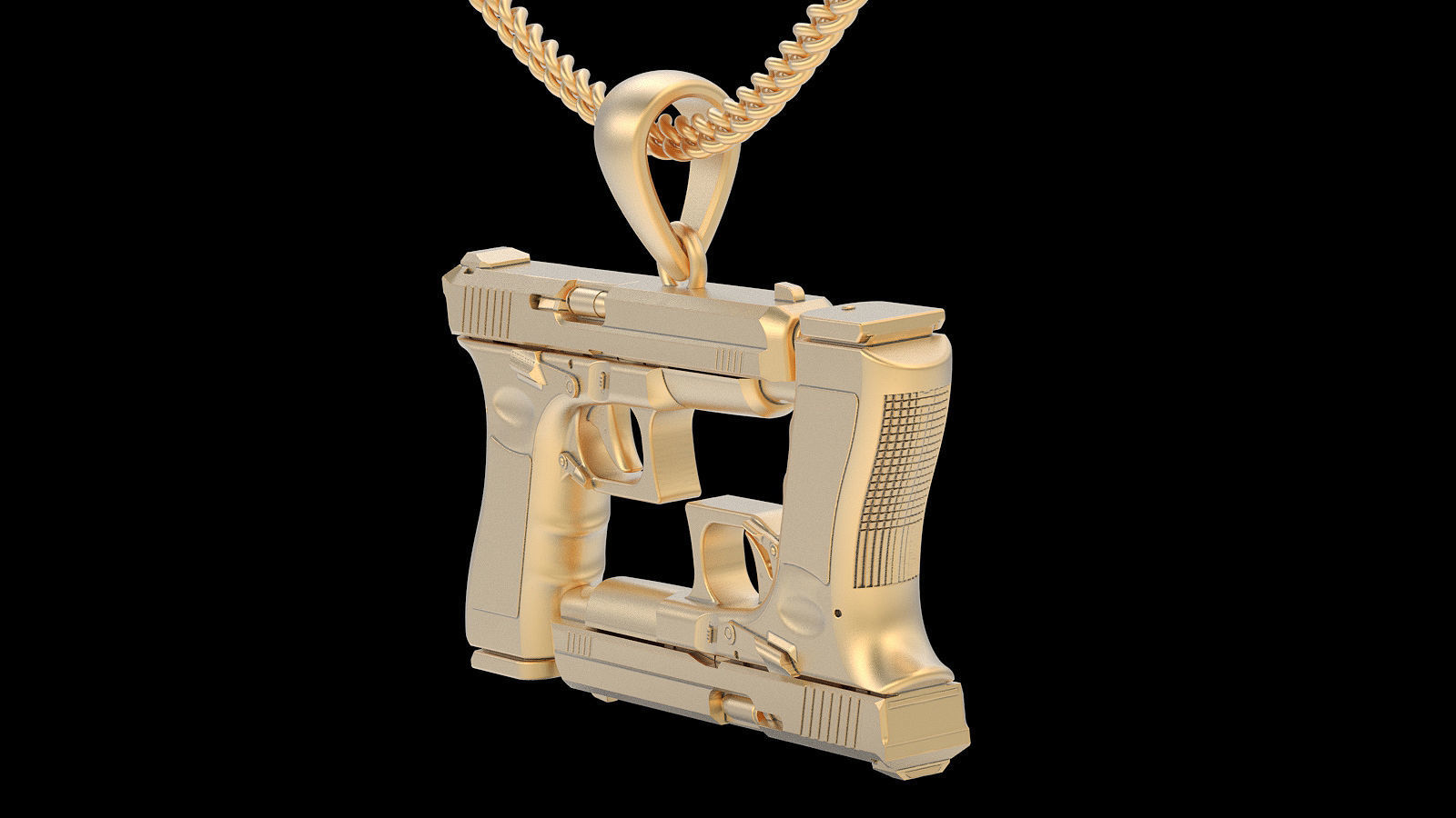 Gun Glock pendant silver gold printable jewelry 3D model 3D model 3D ...