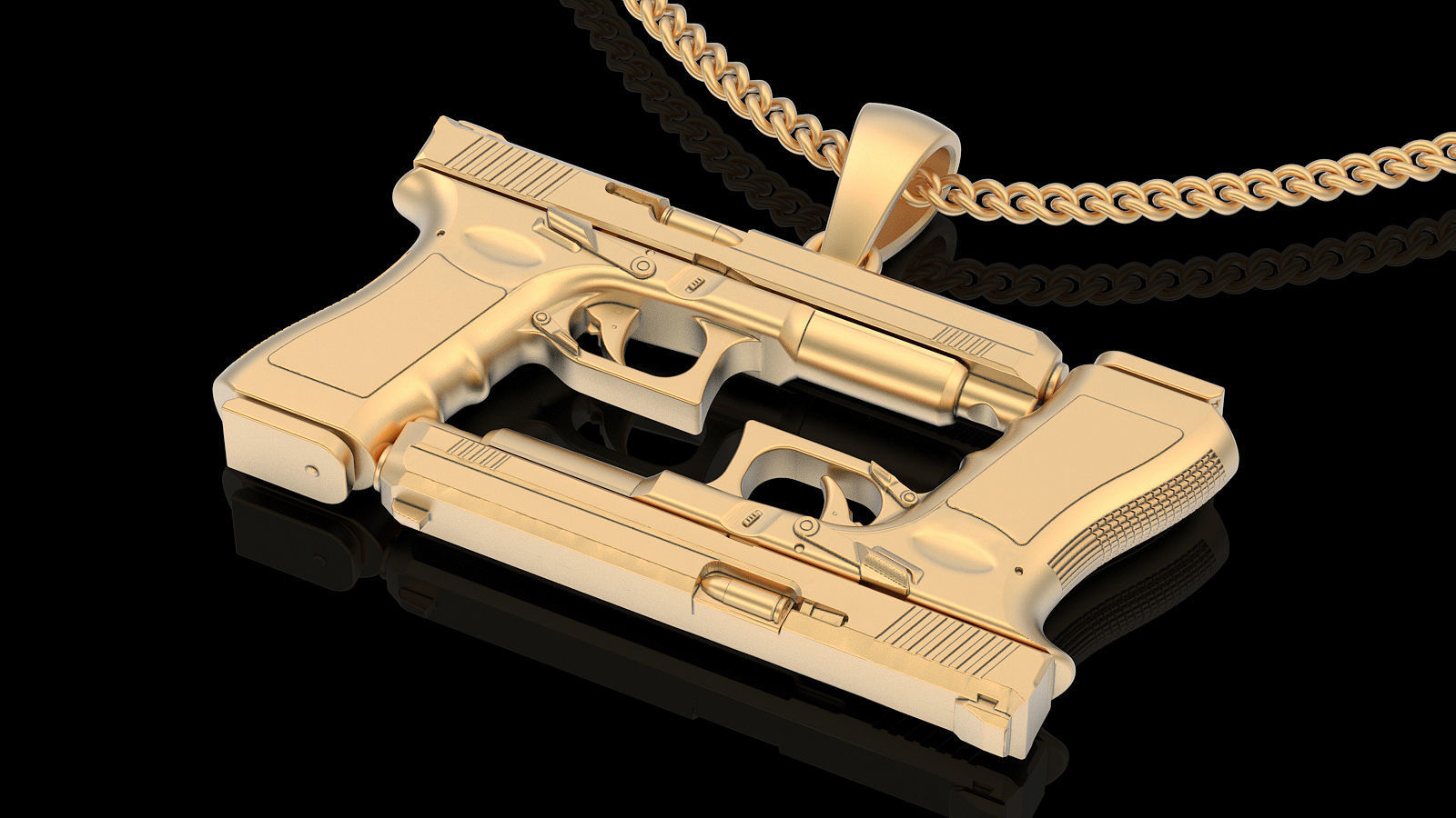 Gun Glock pendant silver gold printable jewelry 3D model 3D model 3D ...