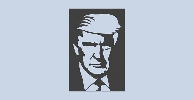 TRUMP FOR CNC PLASMA CUT FROM WOOD 3D model 3D printable | CGTrader