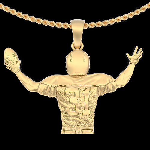 Rugby player pendant gold jewelry 3D printable model 3D model 3D ...