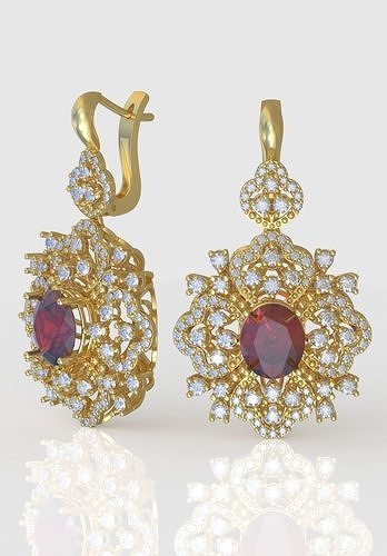 Earring 3D model 3D printable model 0213-9 3D model 3D printable | CGTrader