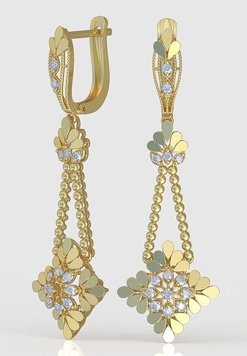 Earring 3D model 3D printable model 0216-7 3D model 3D printable | CGTrader