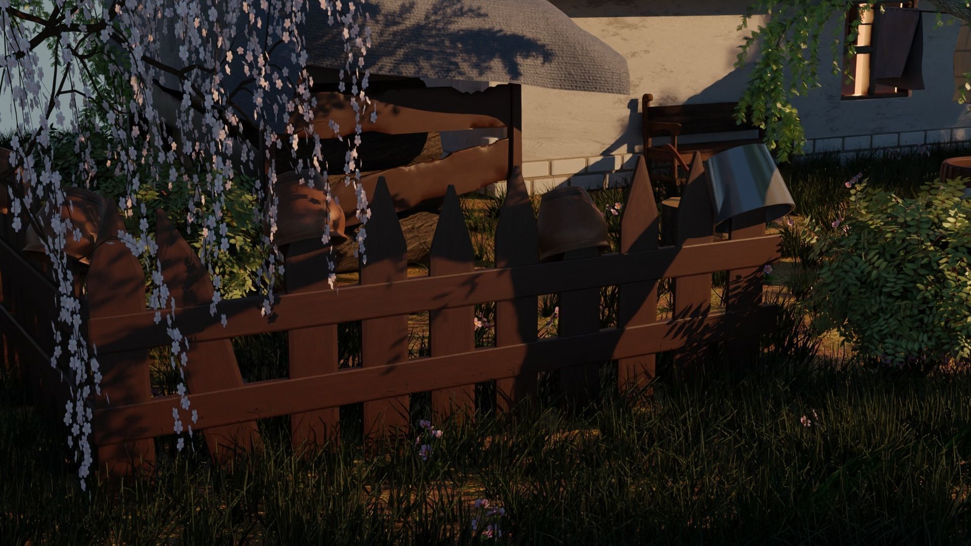 Yard in the village 3D model animated | CGTrader