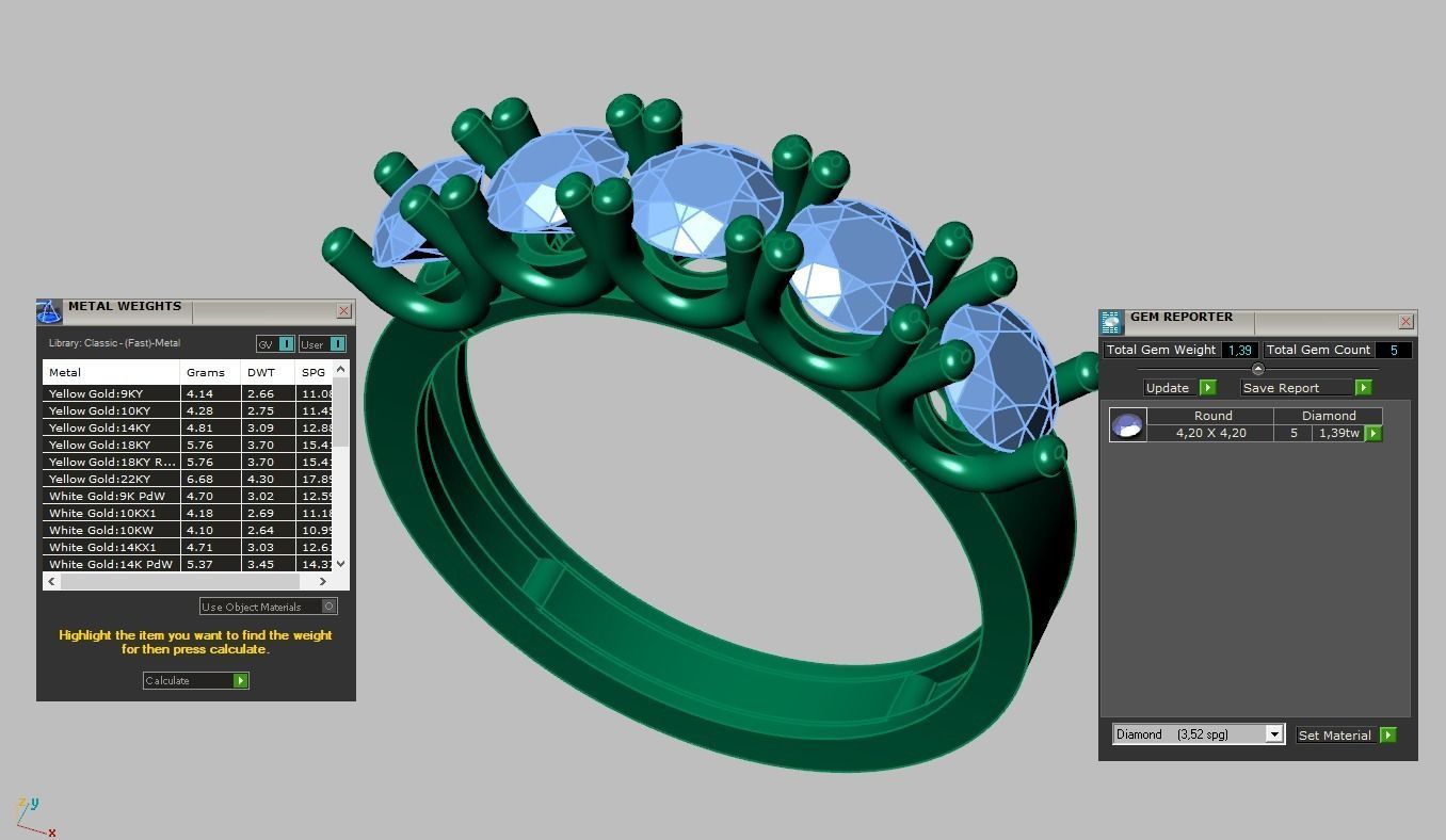 Diamond ring 3D model 0291 3D printable model 3D model 3D printable | CGTrader