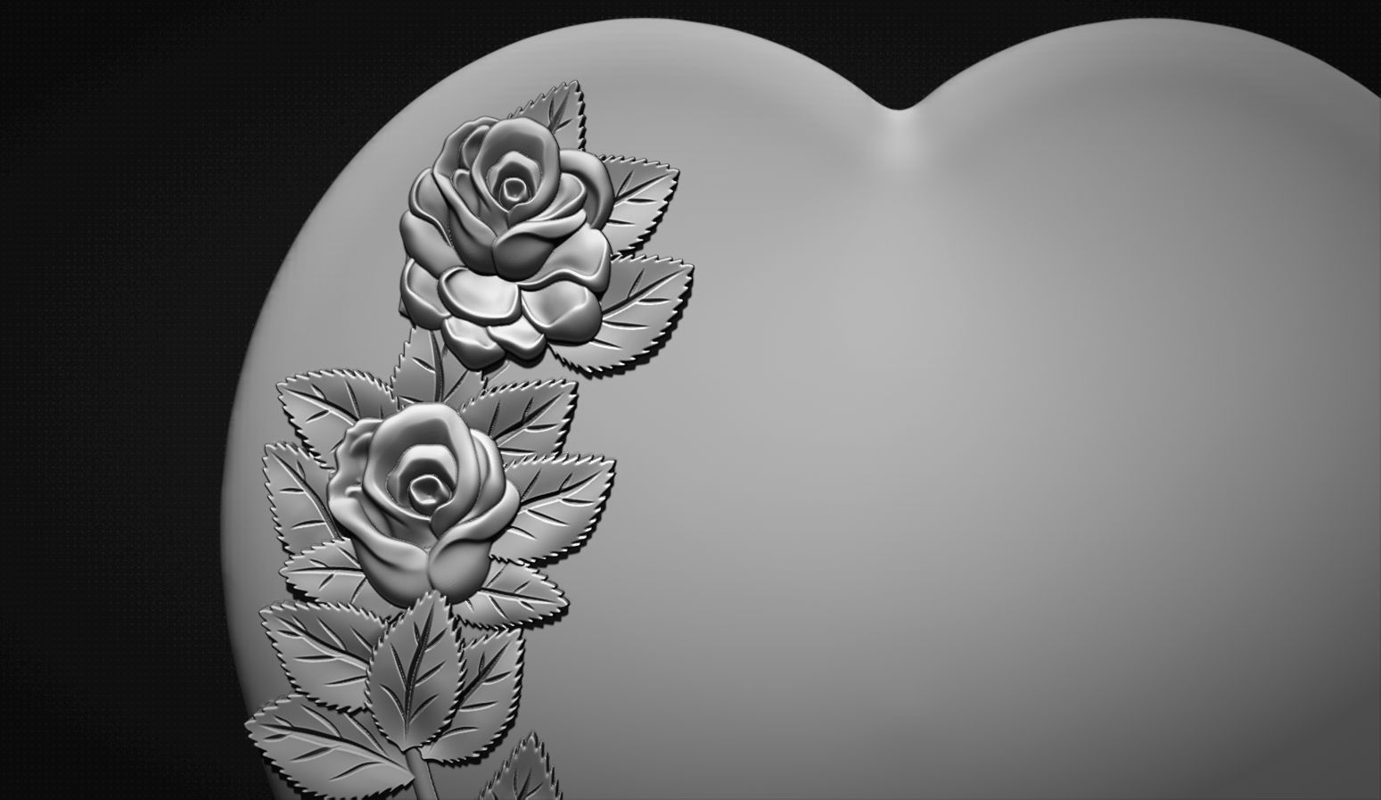 Heart and roses 3D model 3D printable | CGTrader
