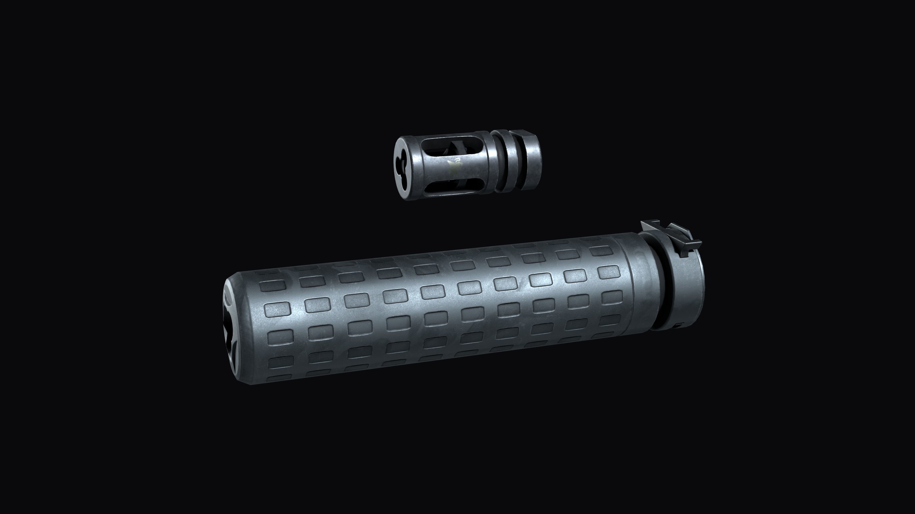 3D model AR-15 Griffin Armament M4SD II silencer VR / AR / low-poly ...