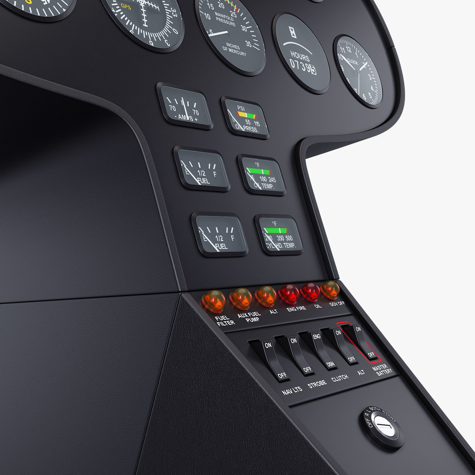 Aircraft Instrument Panel v 1 3D model | CGTrader