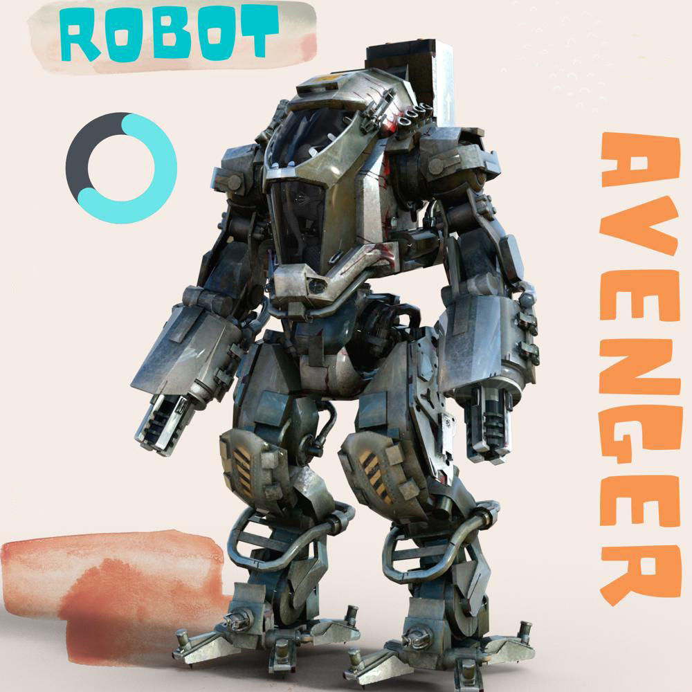 Robot Avenger in obj and fbx formats 3D model rigged | CGTrader