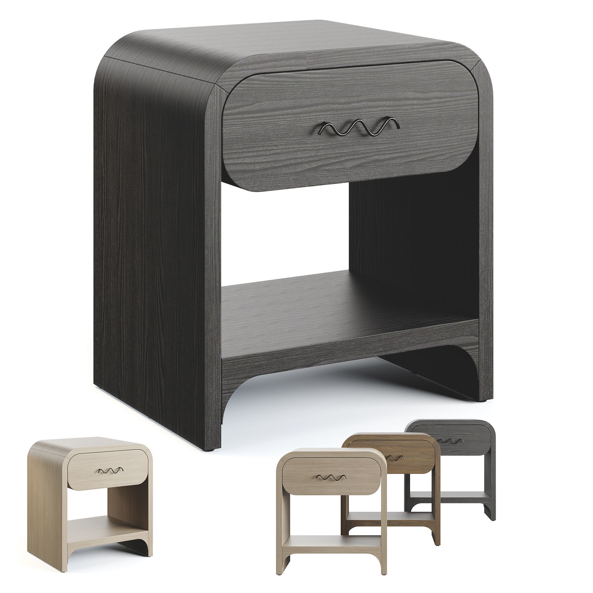 Bruno Bedside Table Raffia 3D model | CGTrader