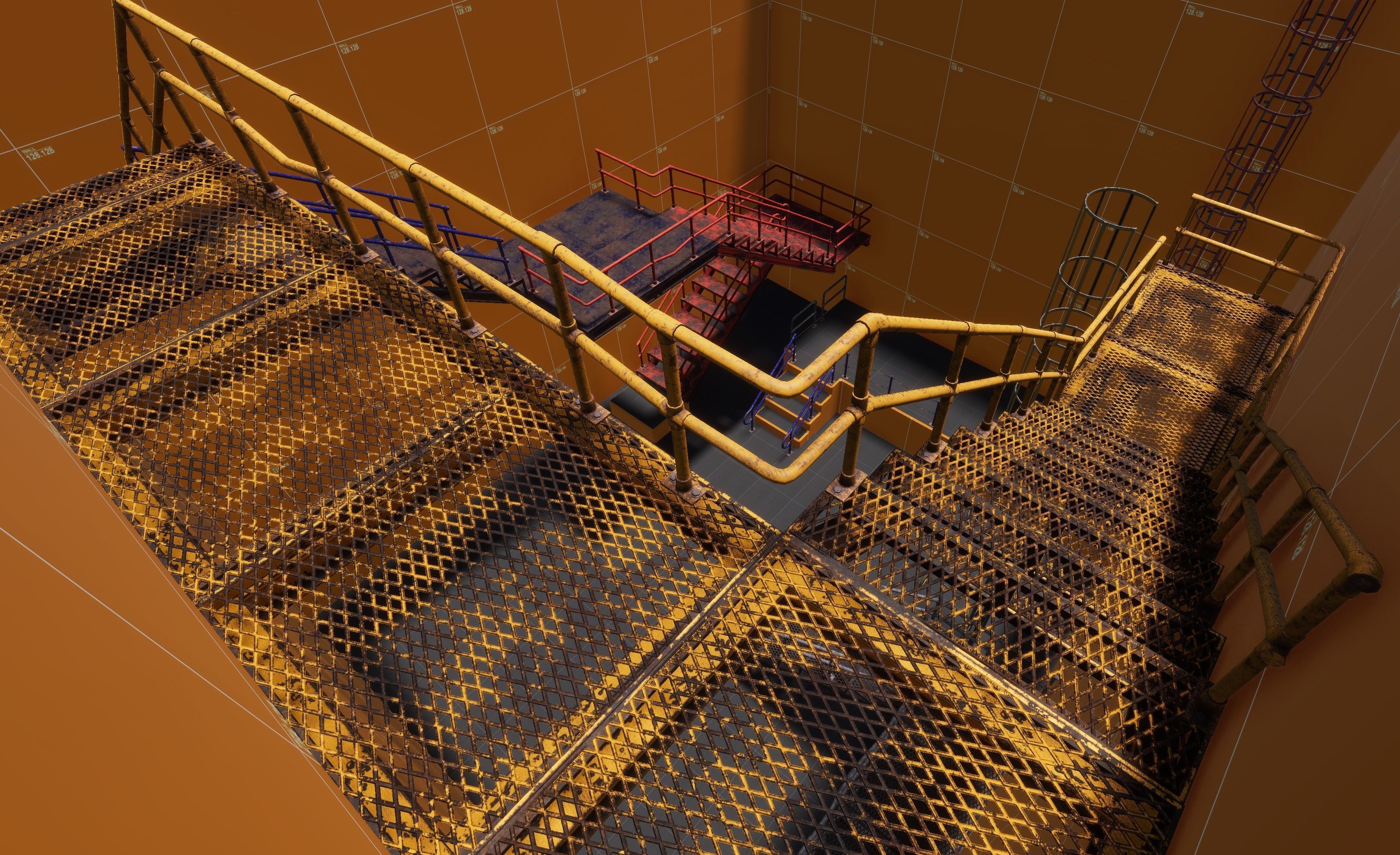 3D model industrial stairs and handrails pack VR / AR / low-poly | CGTrader