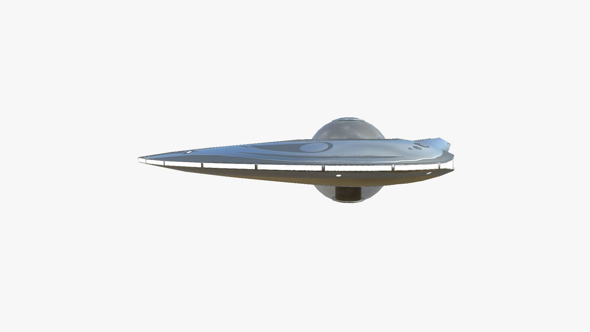 3D model Alien Spaceship UFO I02 Aluminum - Sci Fi Spacecraft Design VR ...