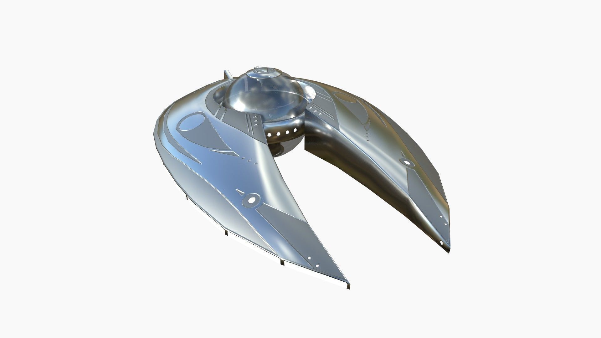 3D model Alien Spaceship UFO I02 Aluminum - Sci Fi Spacecraft Design VR ...