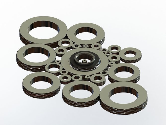 Cylindrical Ring Gages Set for Measuring Range 8 to 175 mm 3D model ...