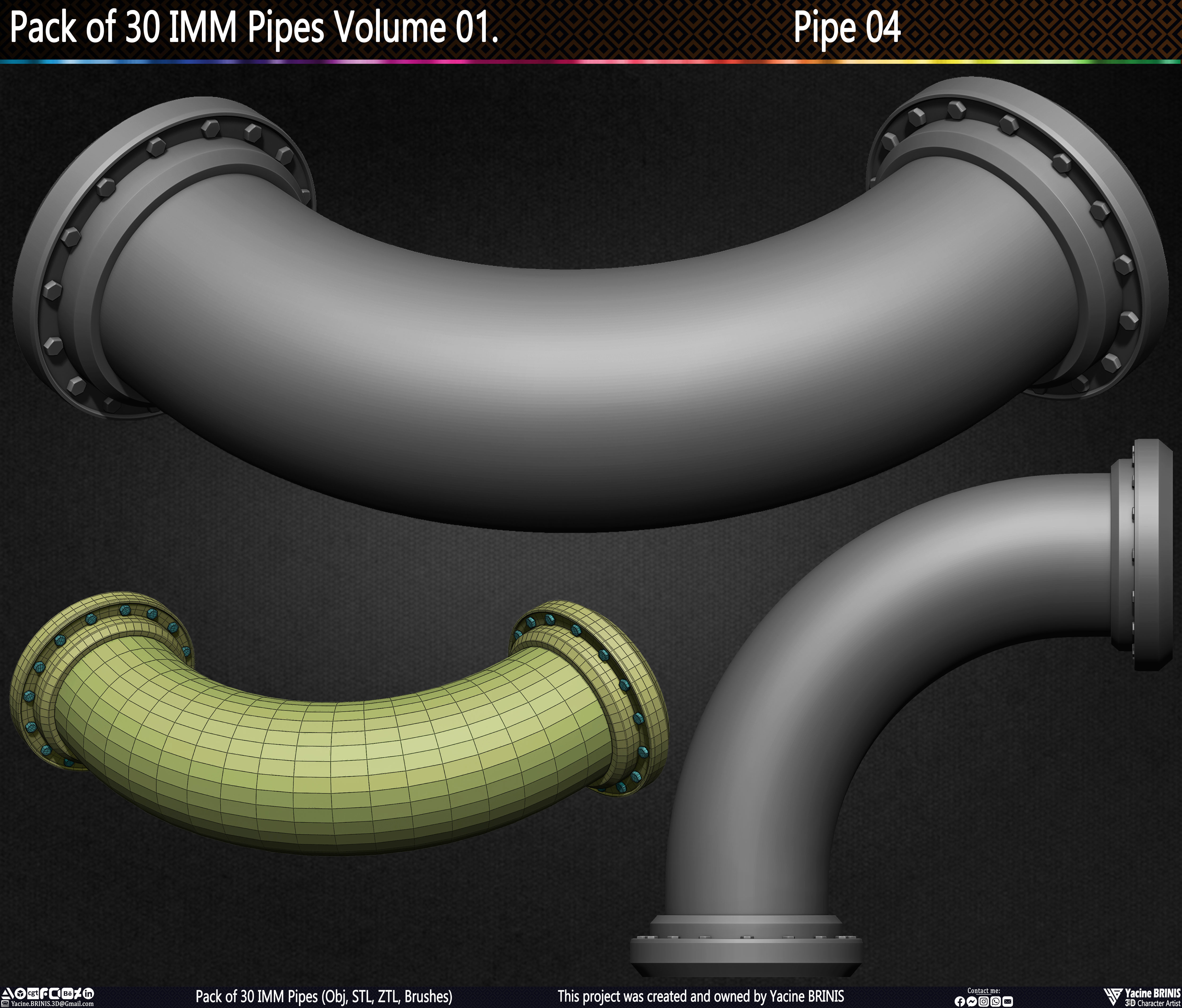 3D model Pack of 30 IMM Pipes Volume 01 VR / AR / low-poly | CGTrader