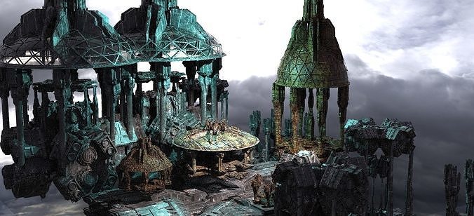 Occult Elven Sci fi Towers Kit bash 3D model | CGTrader