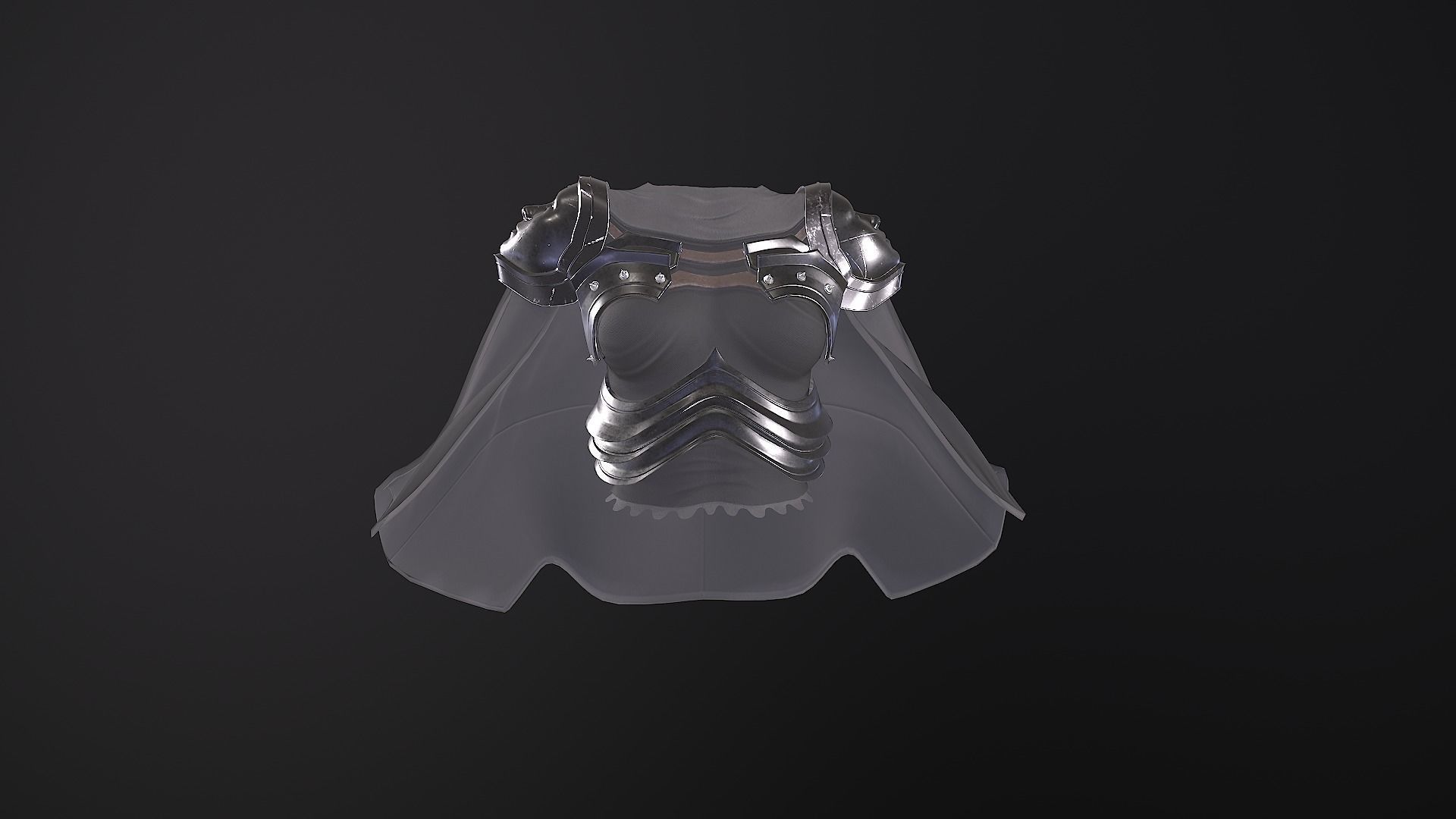 3D model female medieval metal knight chest armor VR / AR / low-poly ...