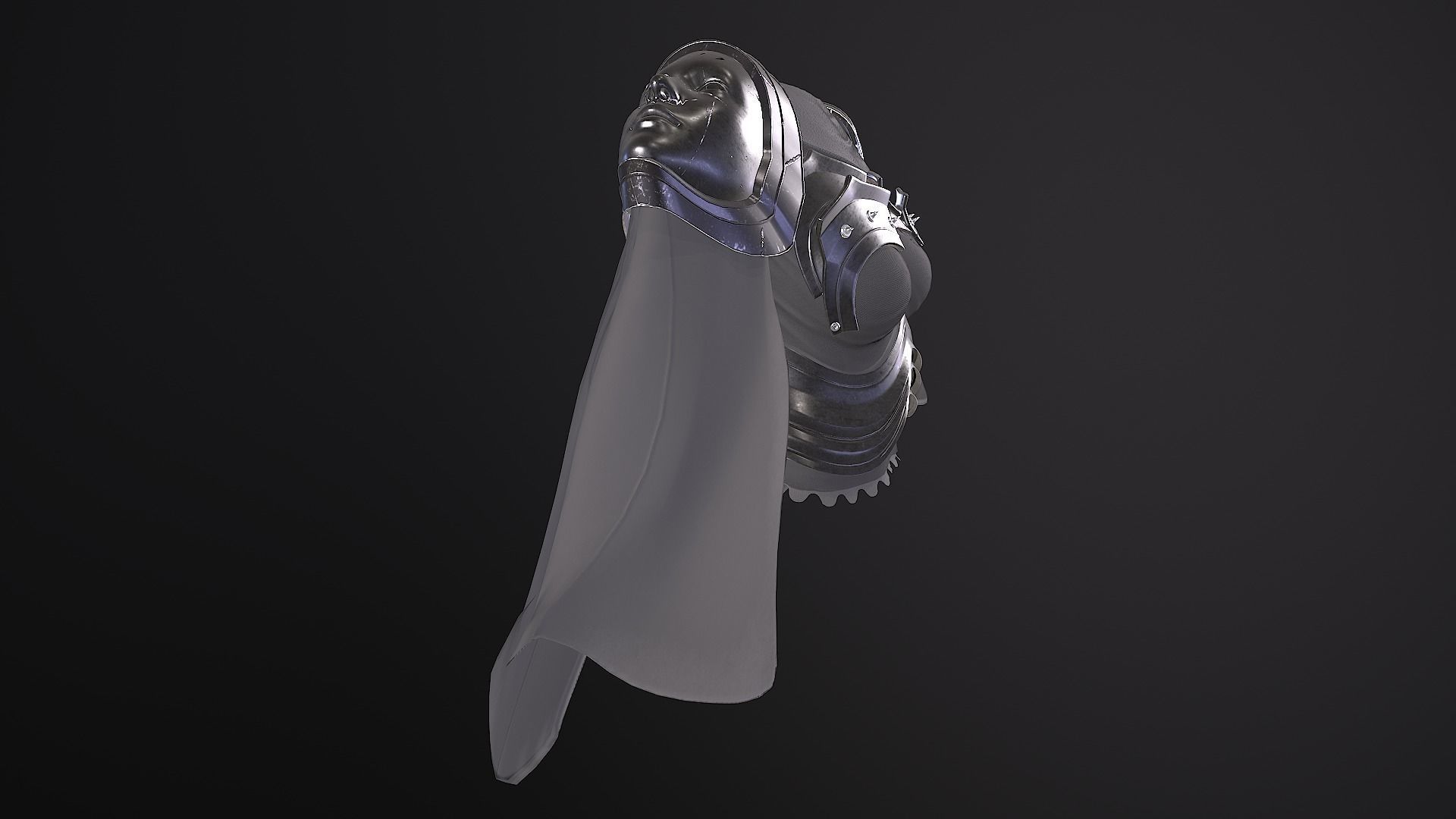 3D model female medieval metal knight chest armor VR / AR / low-poly ...