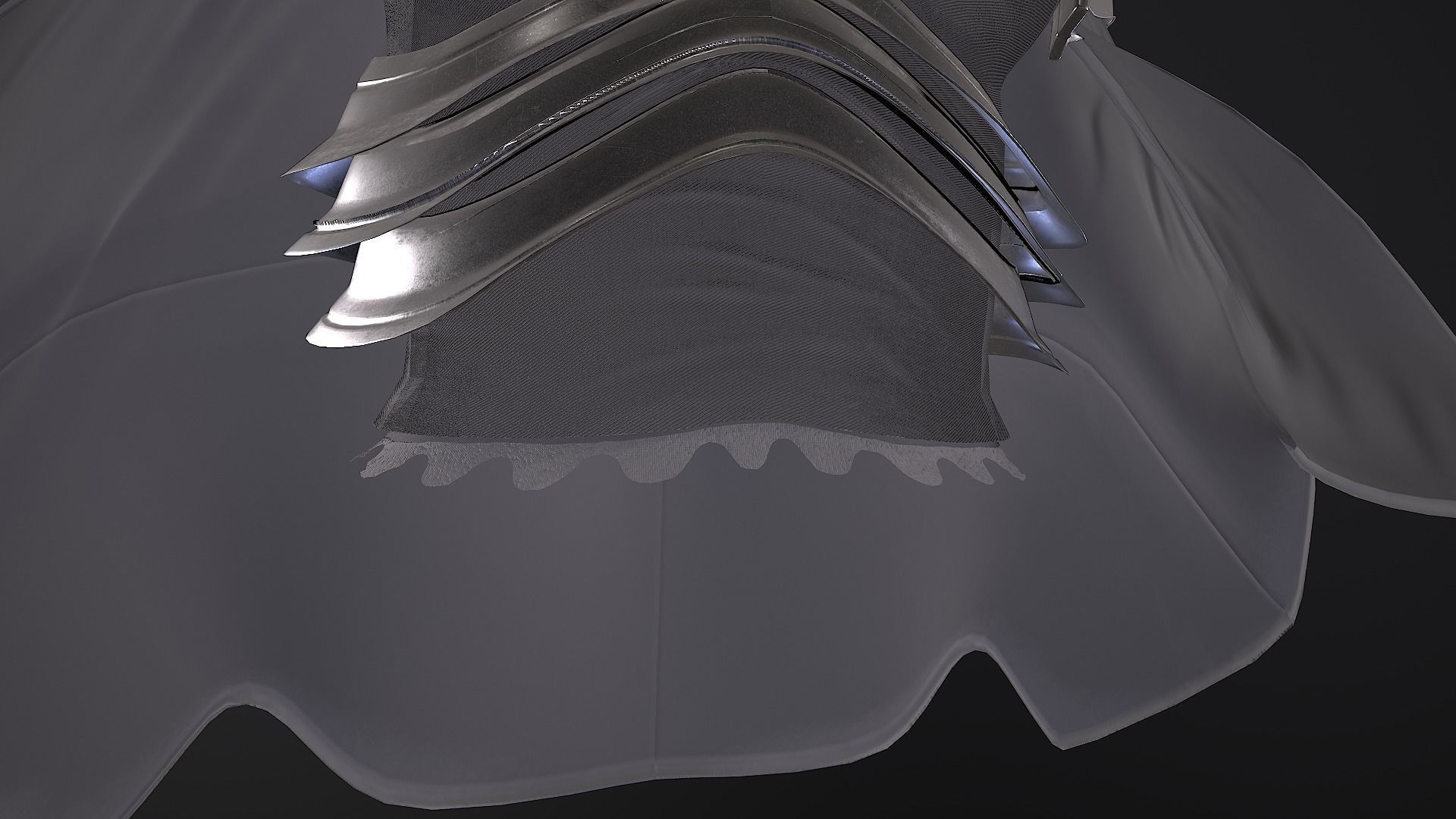 3D model female medieval metal knight chest armor VR / AR / low-poly ...