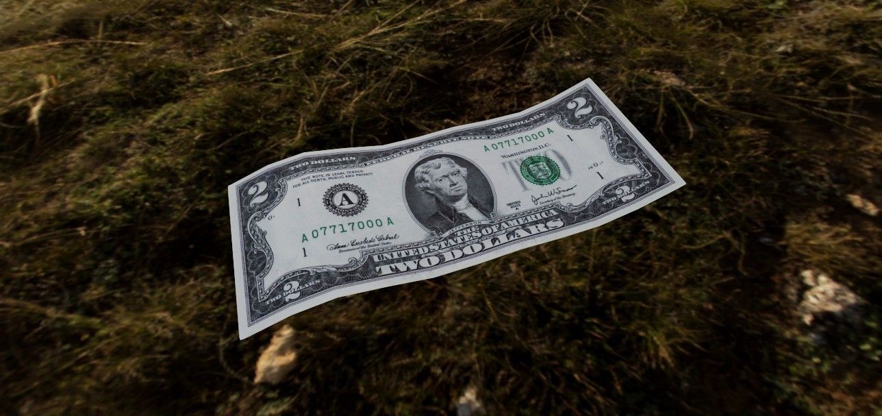 3D model 2 Dollar Bill 3D Model VR / AR / low-poly | CGTrader